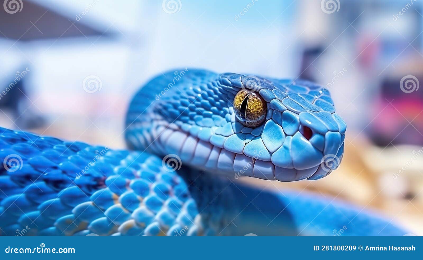 Blue Viper, Venomous and Poisonous Snake. Generative Ai Stock ...