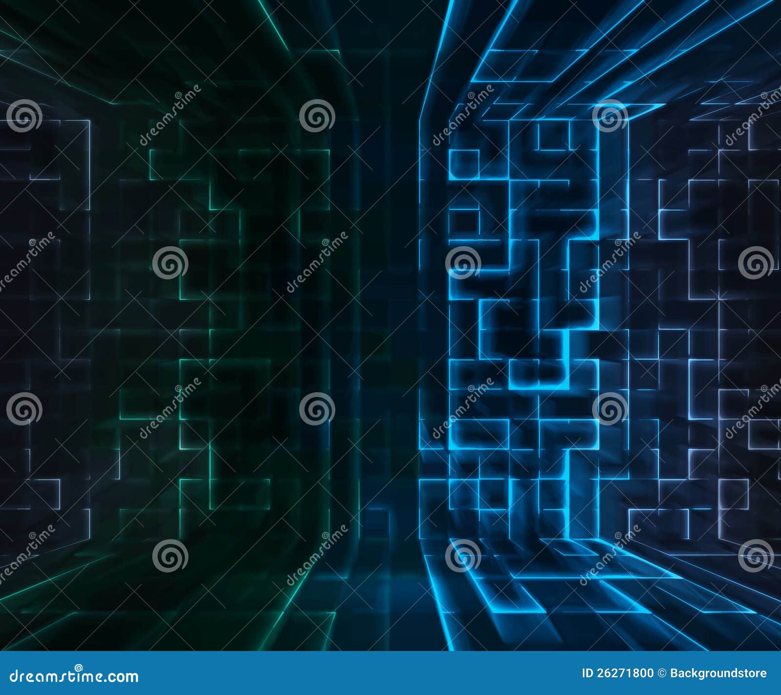 Blue Virtual Space Background Stock Illustration - Illustration of ...