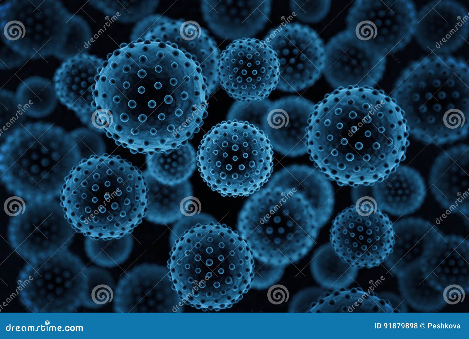 Blue virus stock illustration. Illustration of human - 91879898