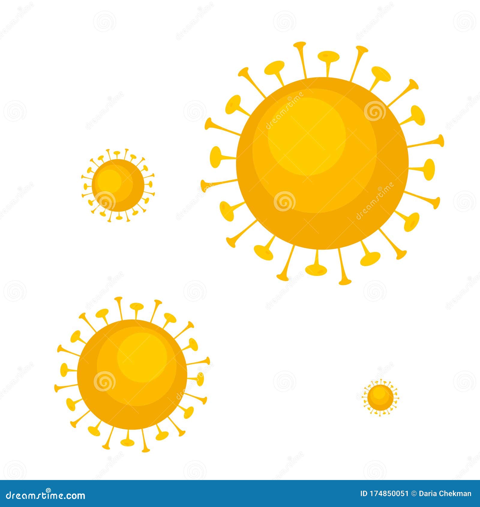 Blue Virus, Bacteria, Microbes Icon. Set Vector Bacteria Sign in Flat ...