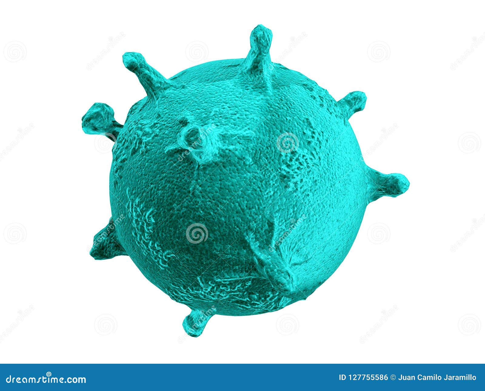 Blue Virus or Bacteria Molecule Microbe Isolated on a White Background ...