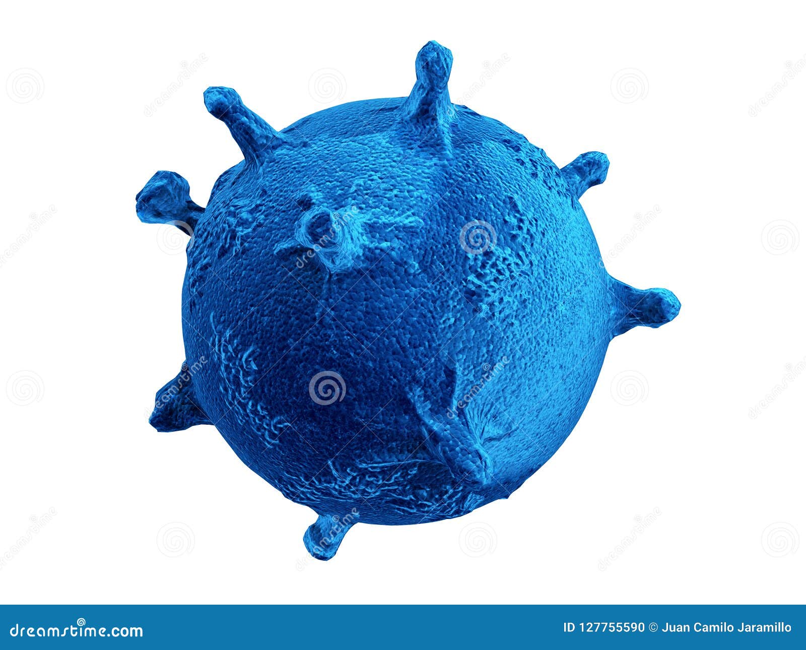 Blue Virus or Bacteria Molecule Microbe Isolated on a White Background ...