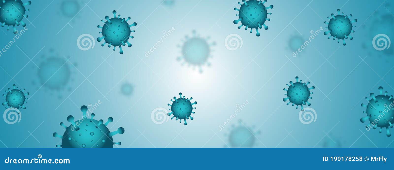 Blue Virus Cells Background, Vector Image Stock Vector - Illustration ...