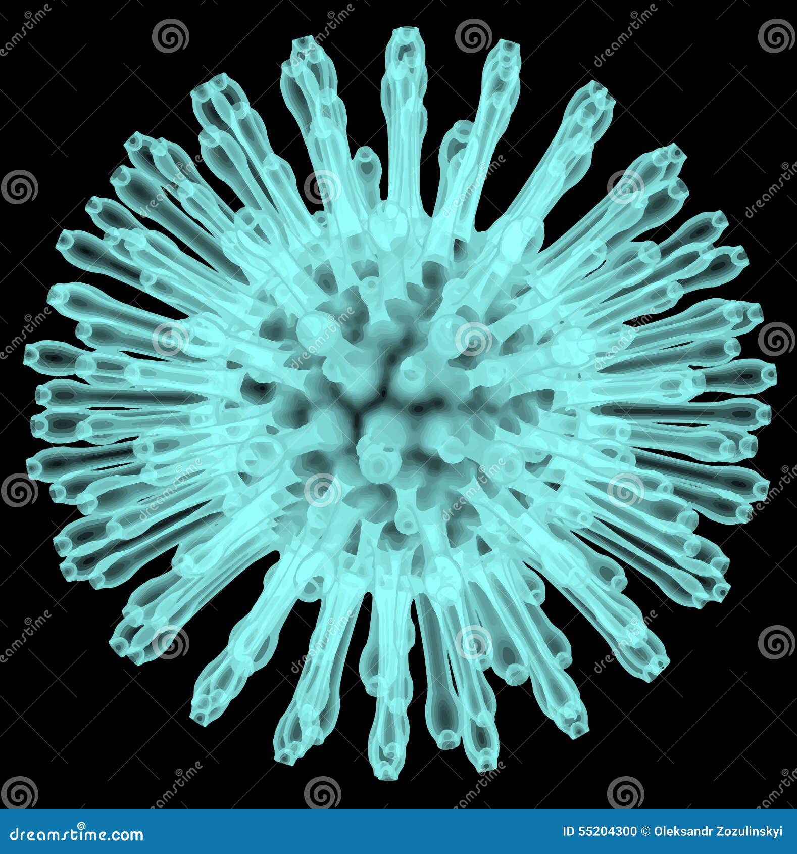 Blue Virus Cells or Bacteria Vector Illustration Stock Vector ...