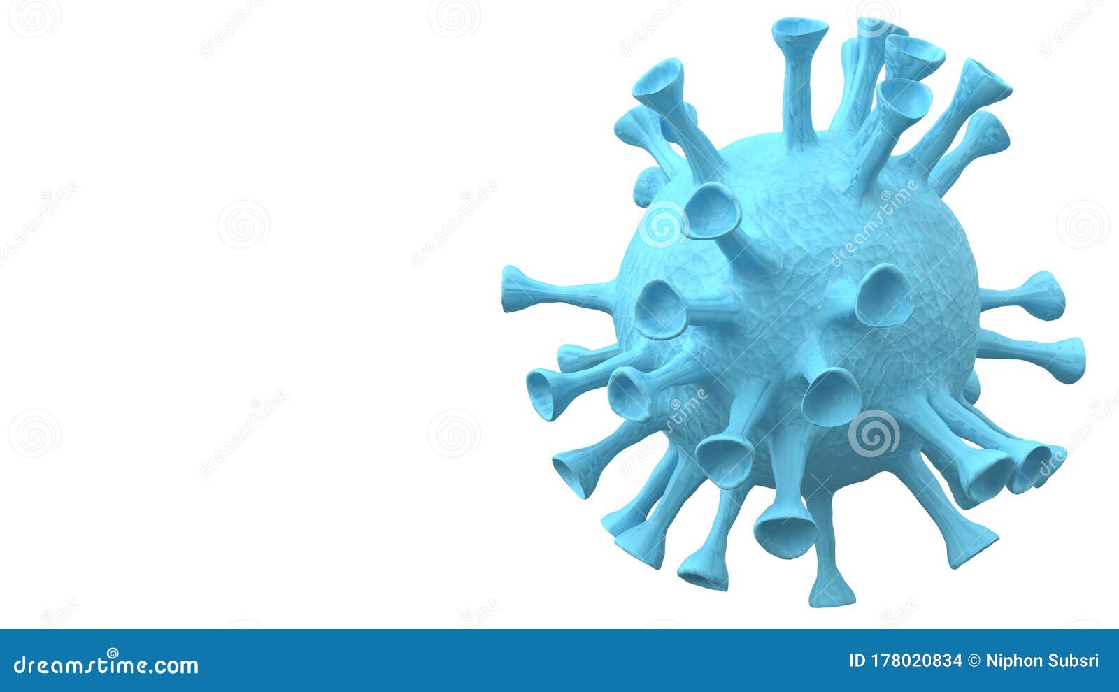 Blue Virus on White Background 3d Rendering for Virus Crisis Stock ...