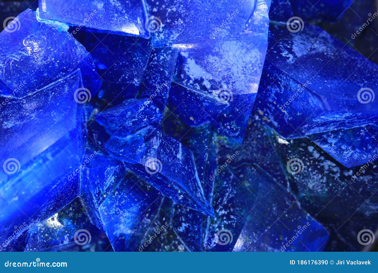Blue Vitriol Mineral Texture Stock Photo - Image of copper, blue: 186176390