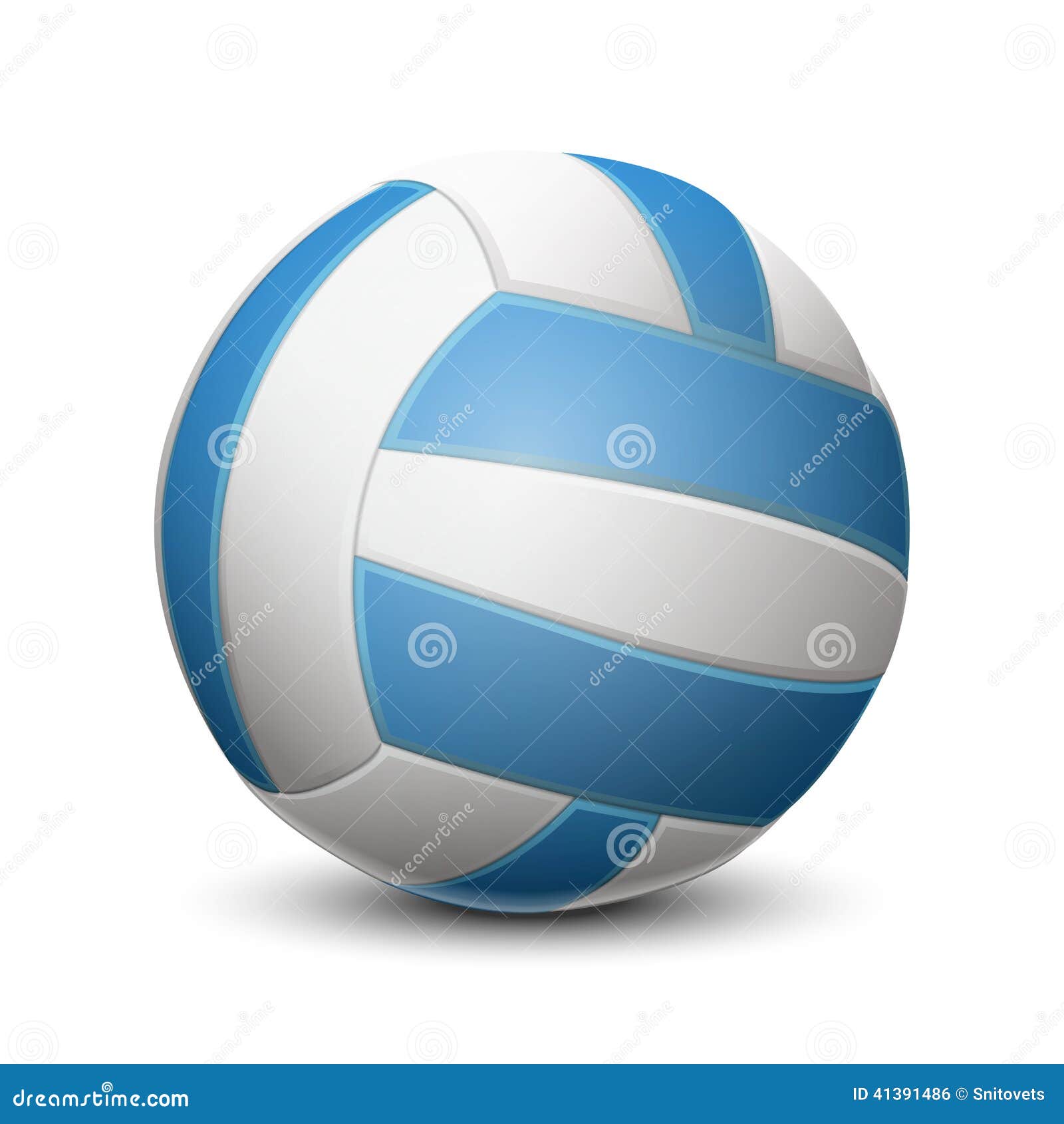 Blue Volleyball Ball on White Background. Stock Vector - Illustration ...