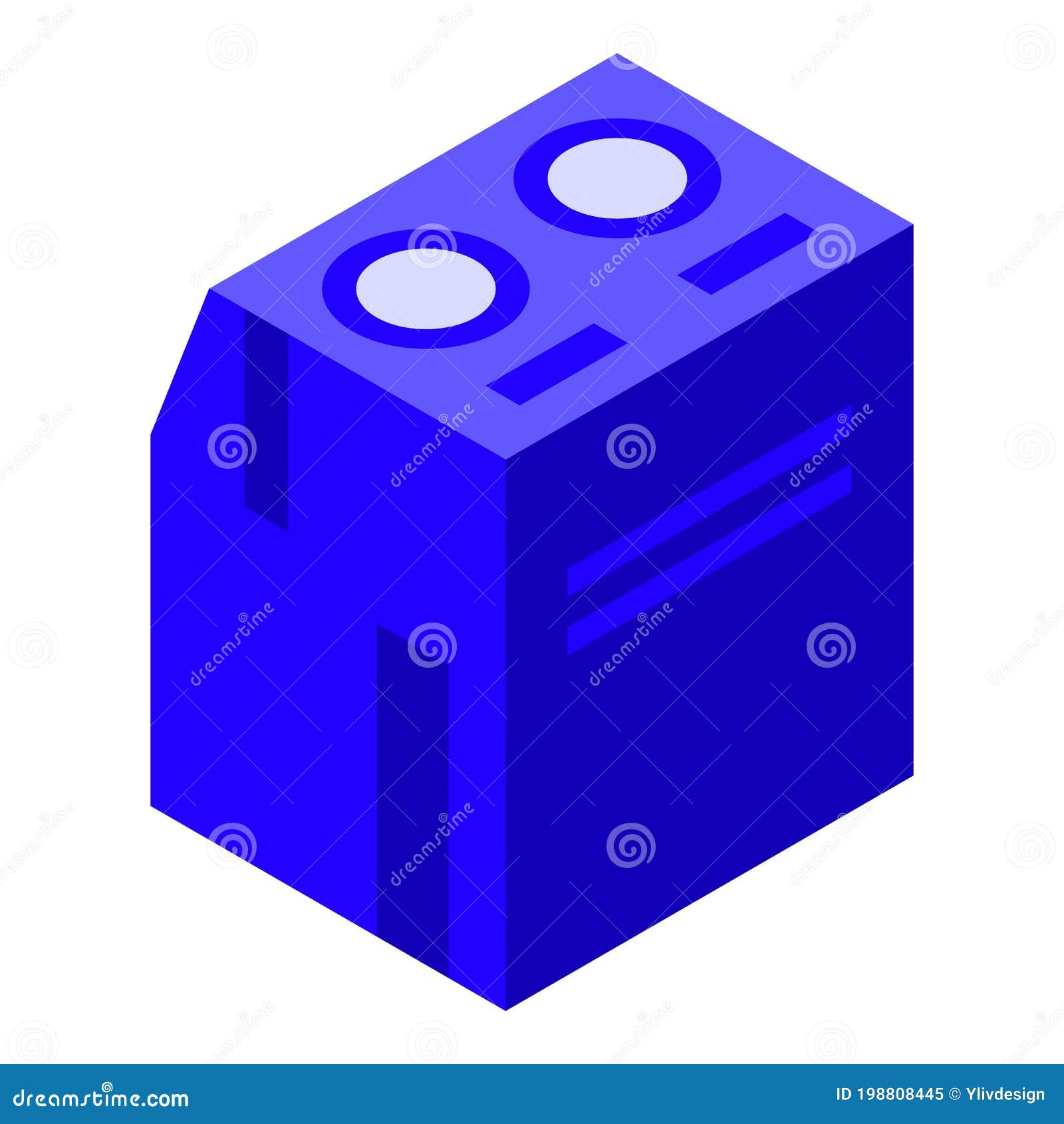 Blue Voltage Regulator Icon, Isometric Style Cartoon Vector ...