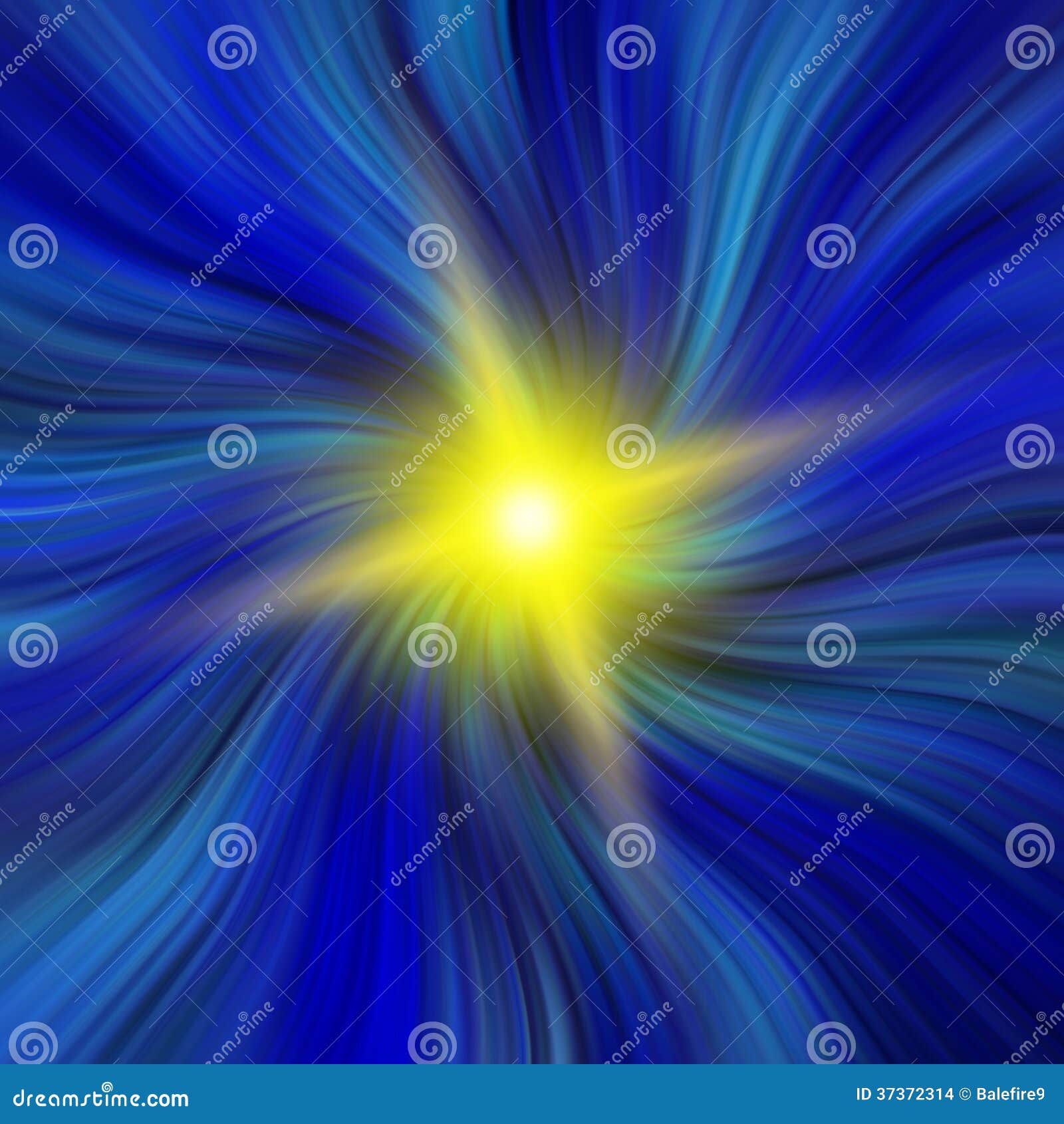 Blue Vortex with a Starburst Stock Illustration - Illustration of ...