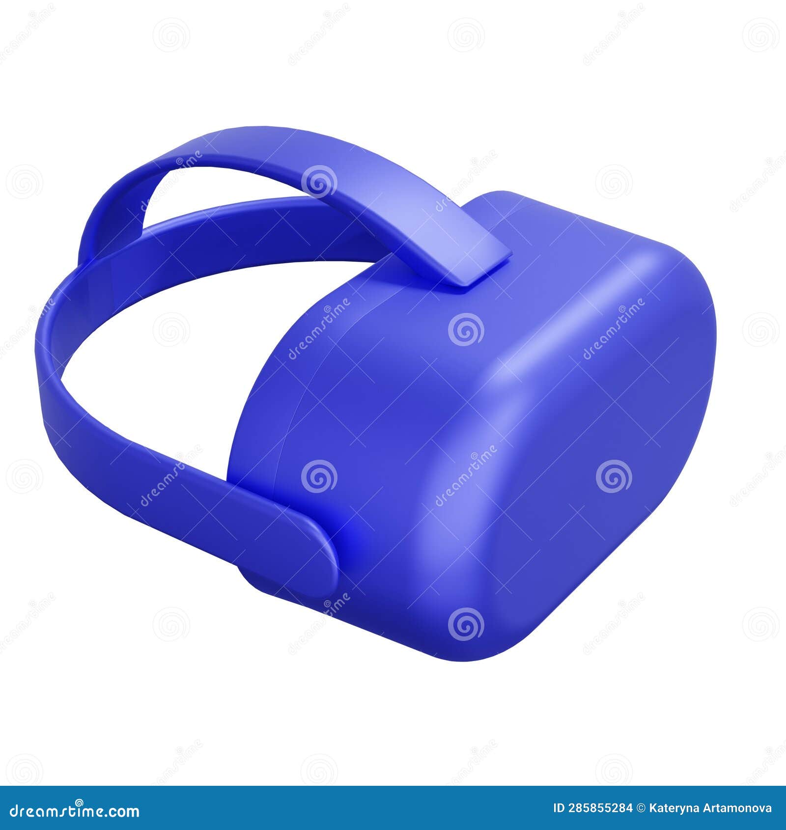 Blue VR Headset. Isolated on White Background. 3D Render. Virtual ...