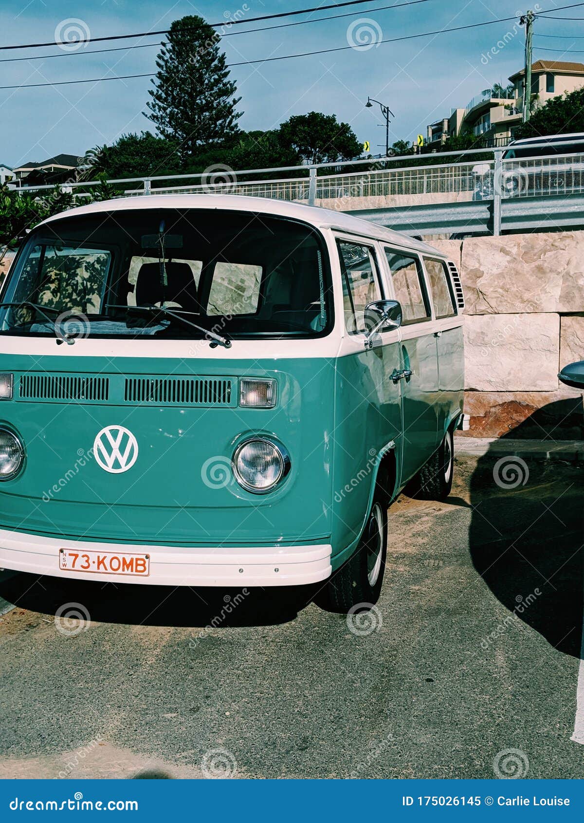 Blue vw kombi van editorial image. Image of processed - 175026145