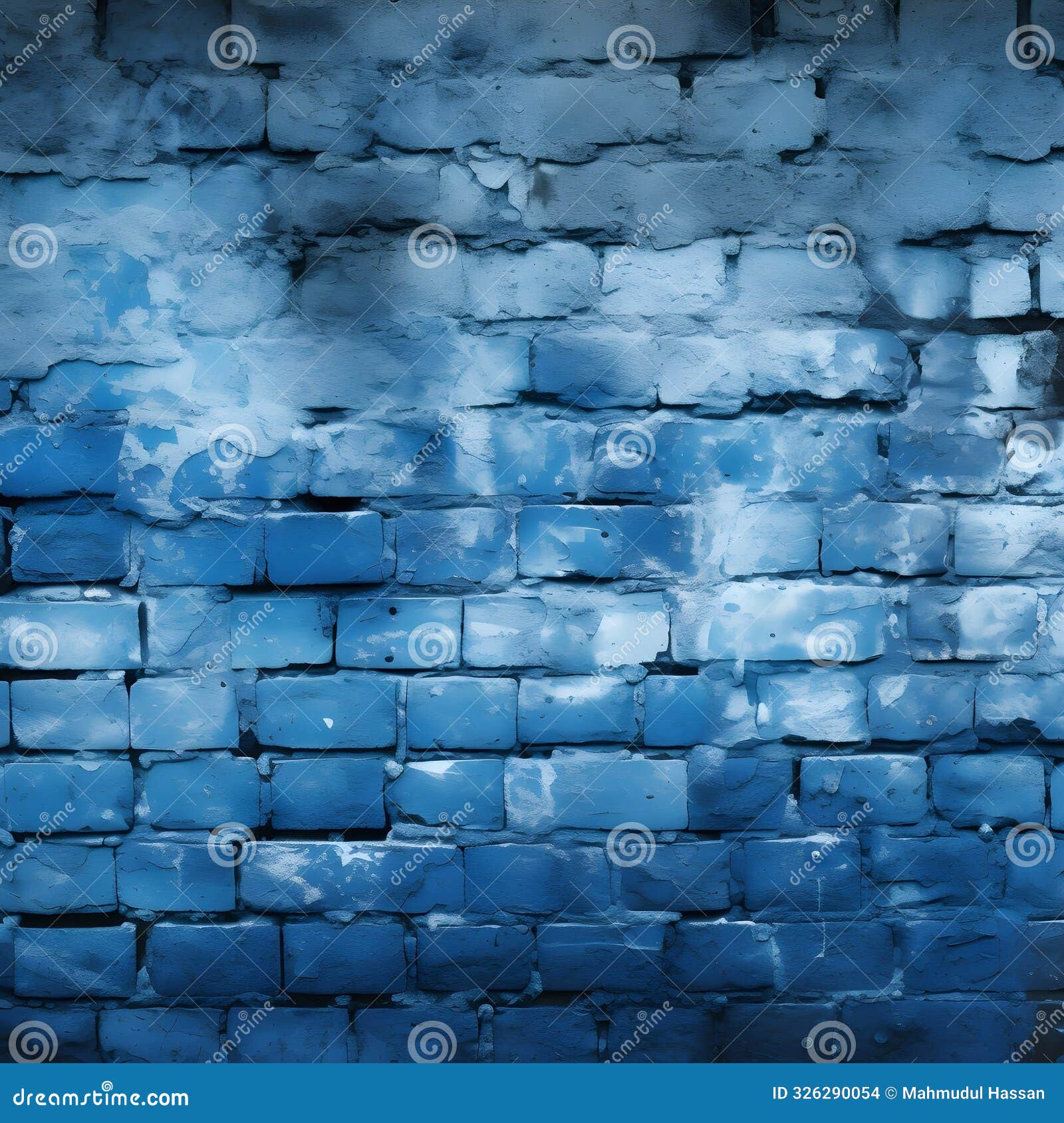 Blue Wall Background. Abstract Blue Brick Wall Texture Background Stock Illustration ...
