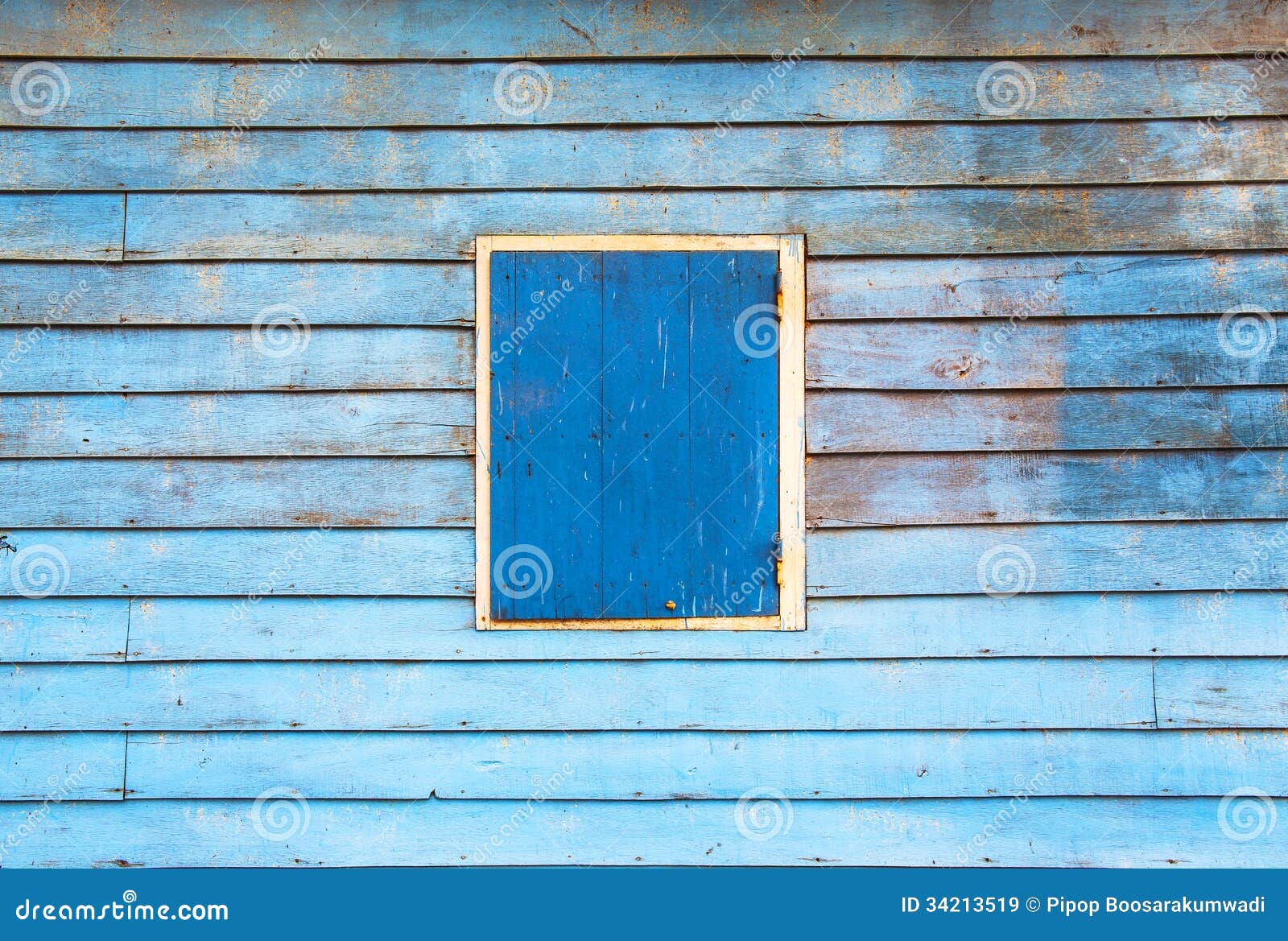 Blue wall and blue window. stock image. Image of copy - 34213519