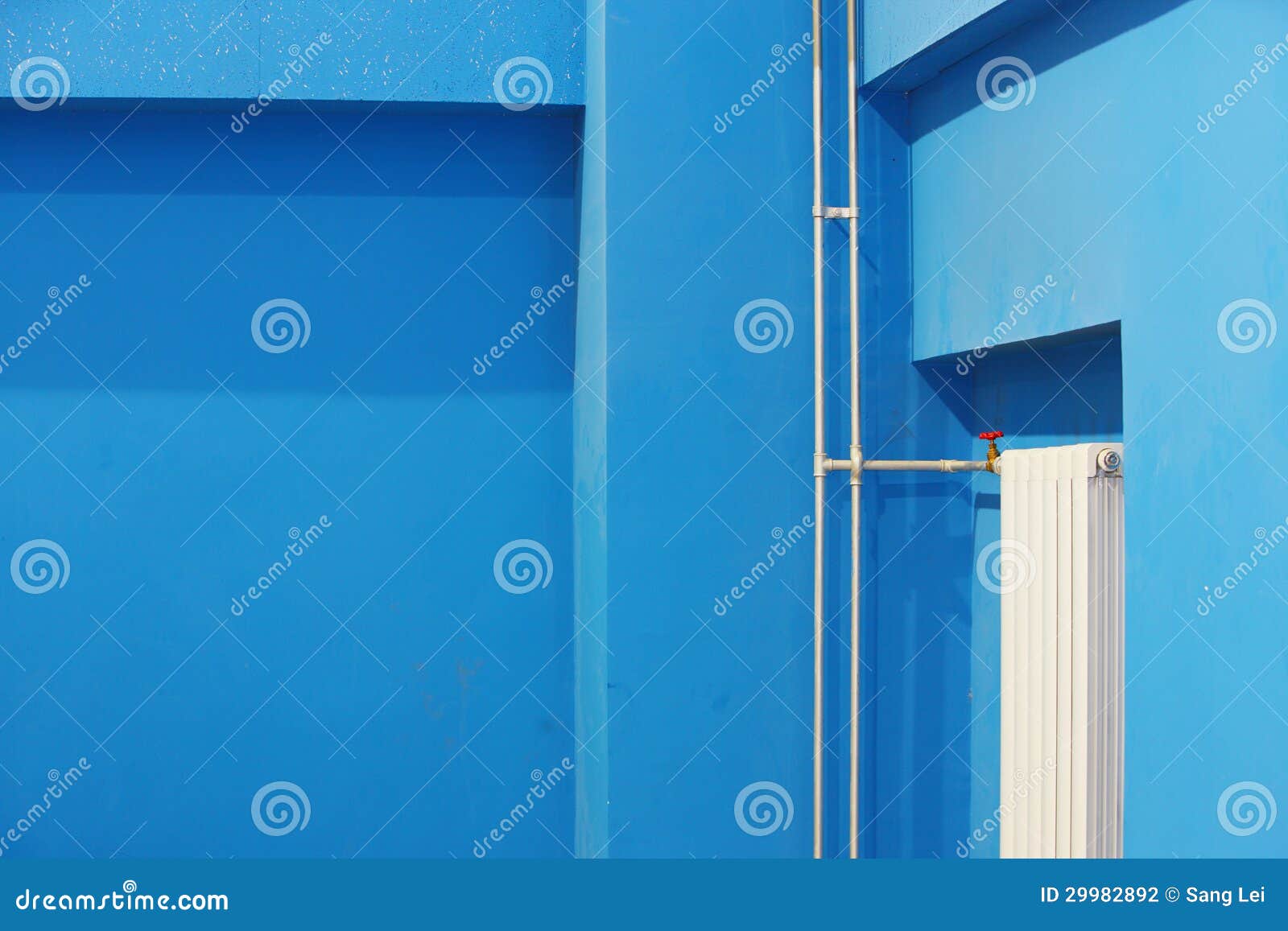 Blue wall inside building stock photo. Image of indoor - 29982892