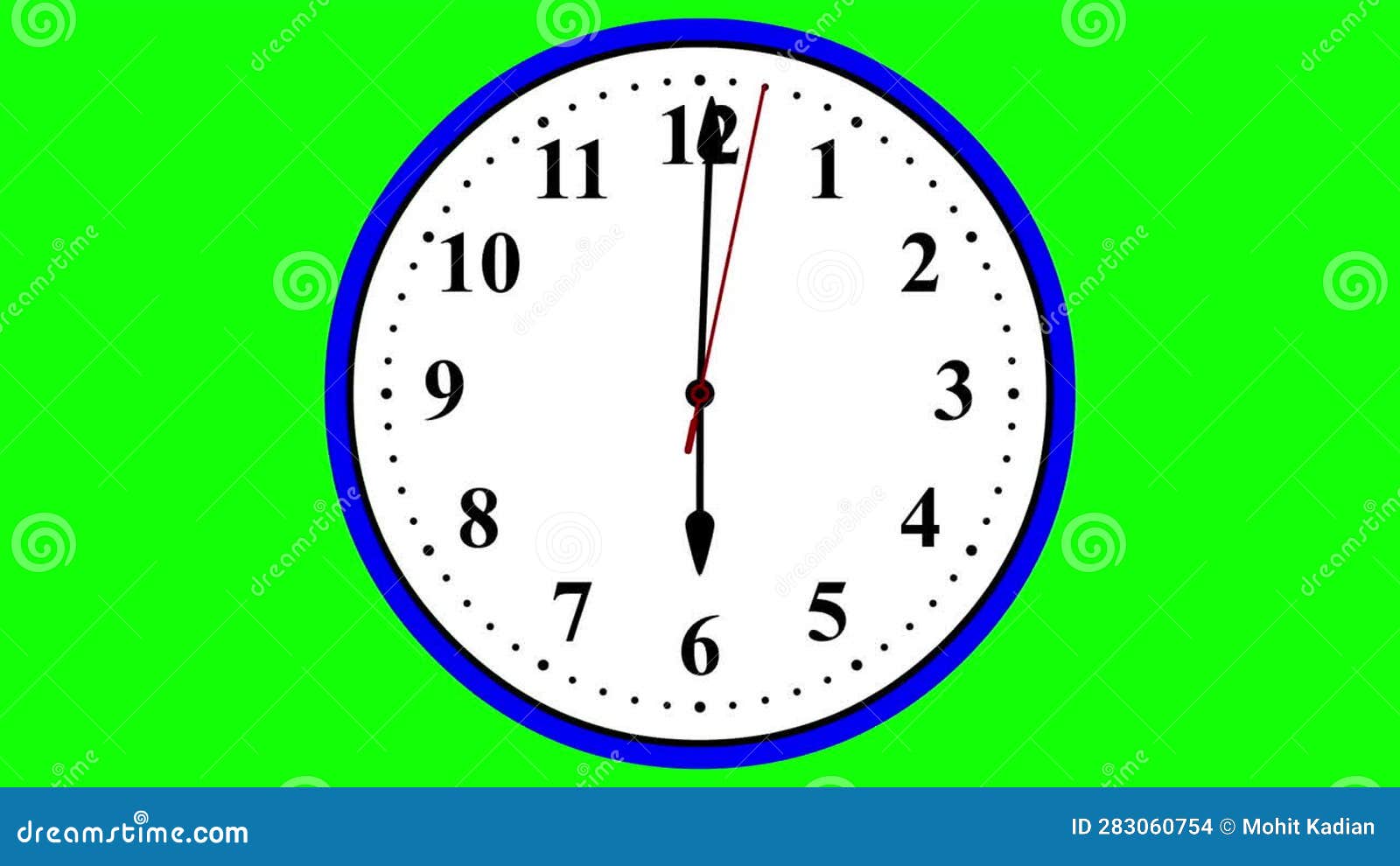 Blue Wall Clock Animation. Animated Clock Time Lapse. Timelapse Loop ...