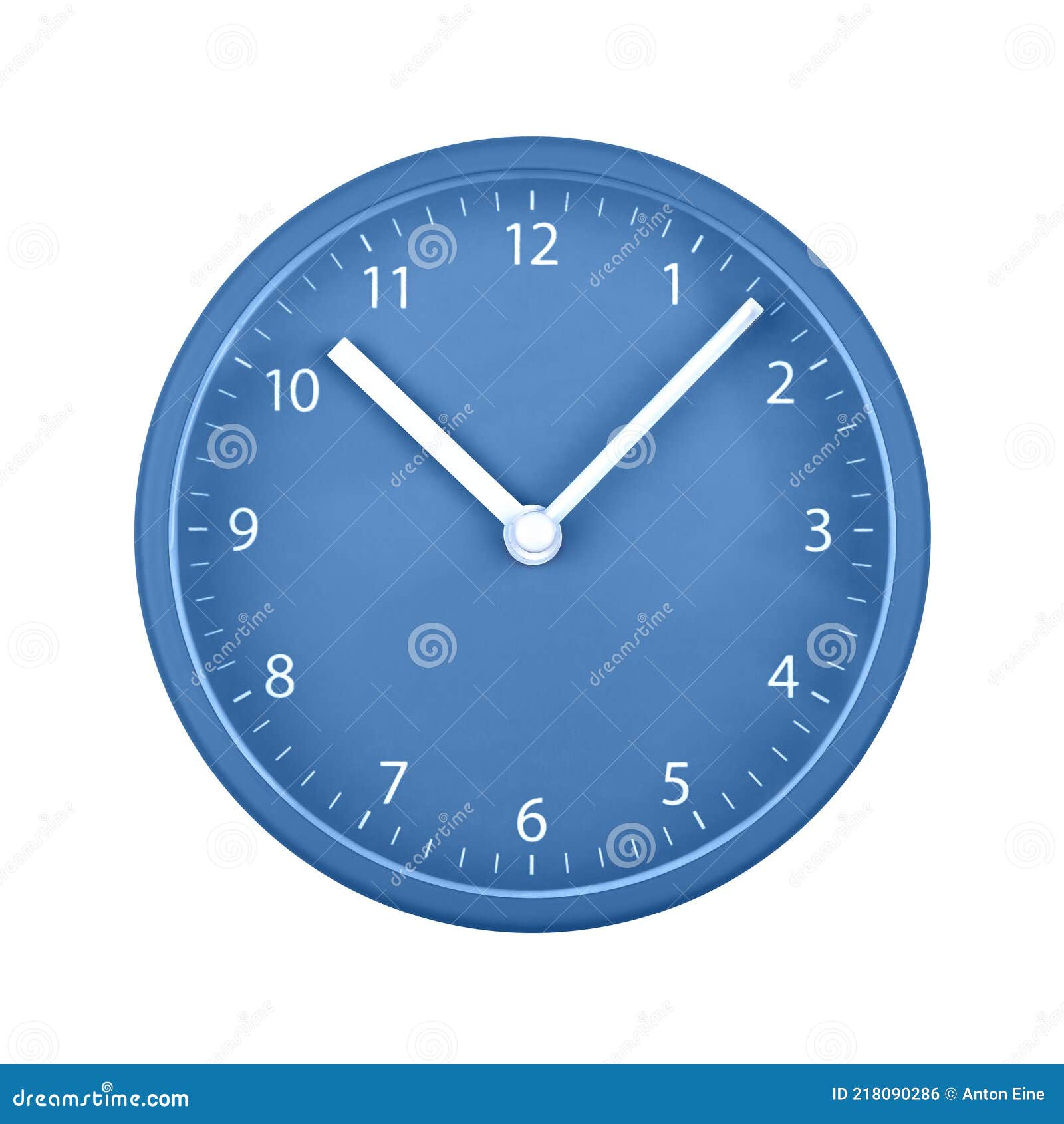 Blue Wall Clock Face Isolated on White Stock Photo - Image of clock ...
