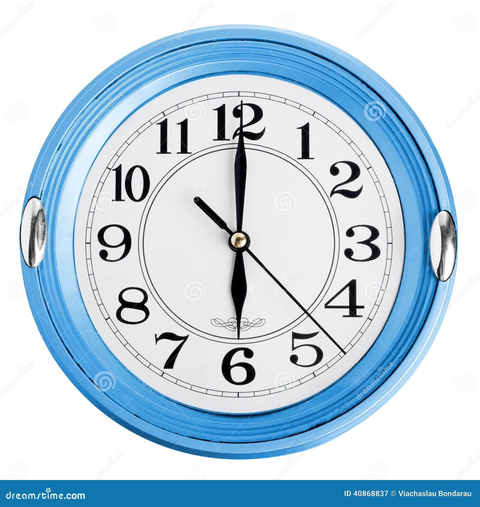 Blue wall clock stock image. Image of front, night, measurement - 40868837