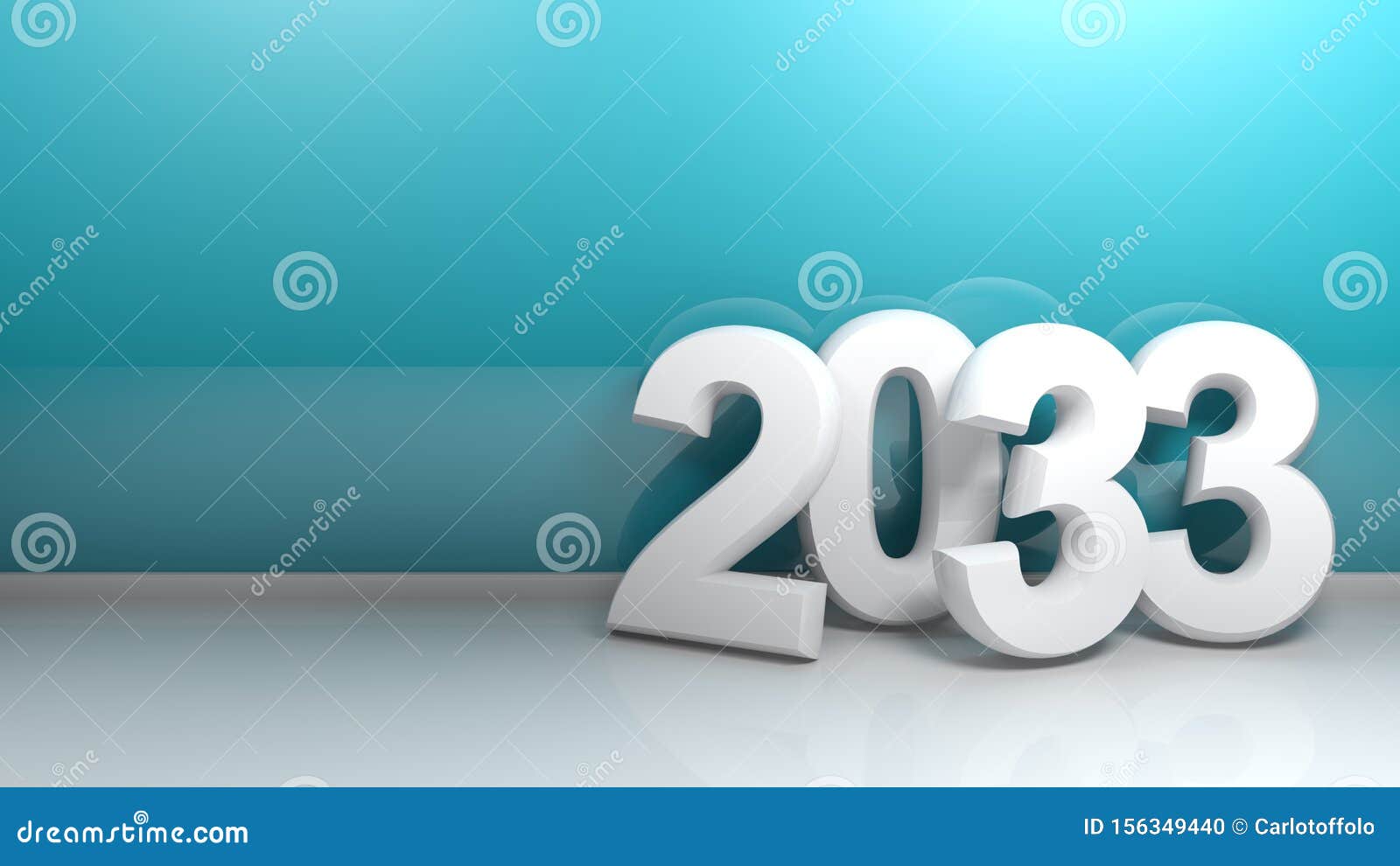 2033 at Blue Wall - 3D Rendering Stock Illustration - Illustration of ...