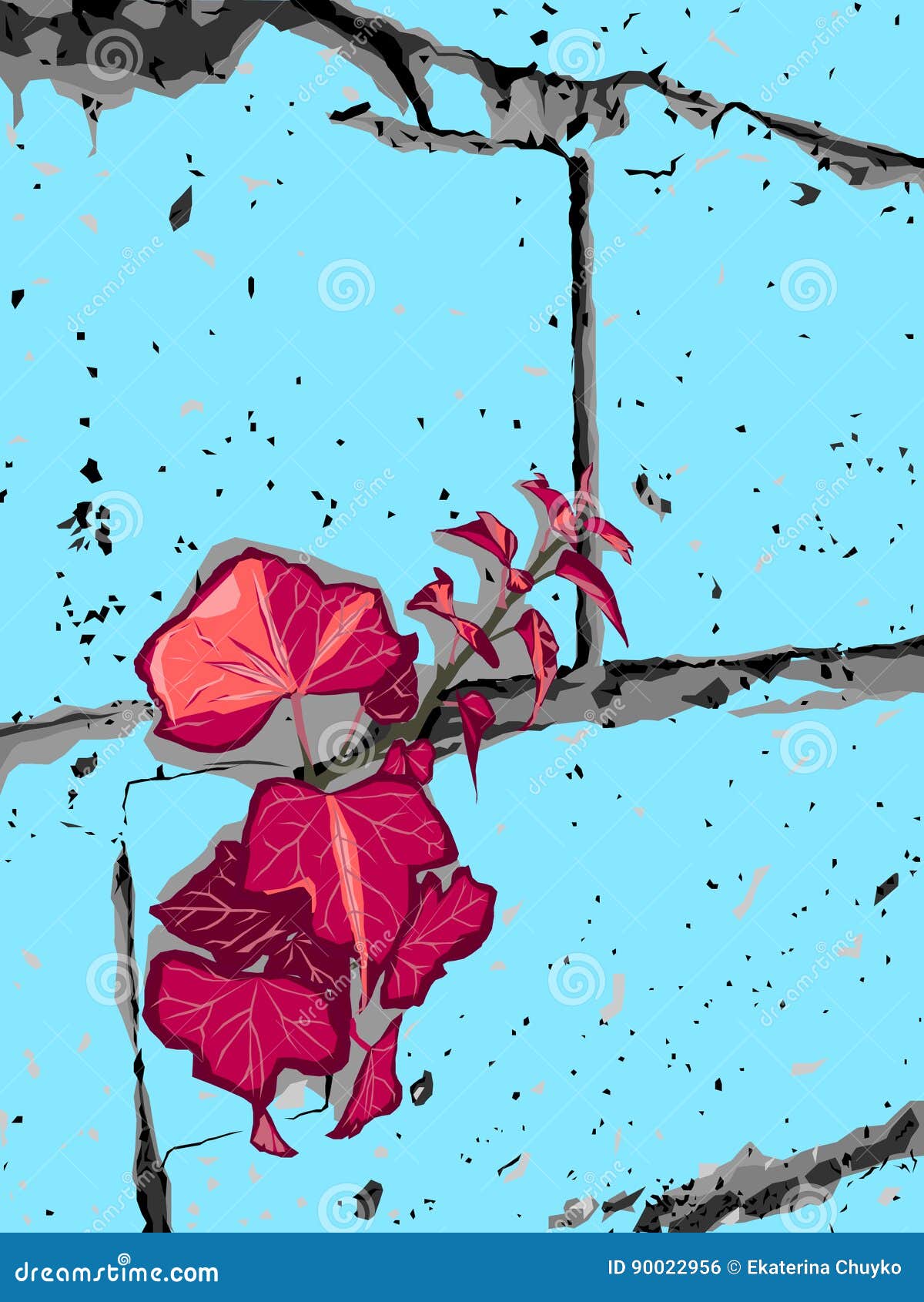 Blue wall. stock vector. Illustration of bunch, design - 90022956