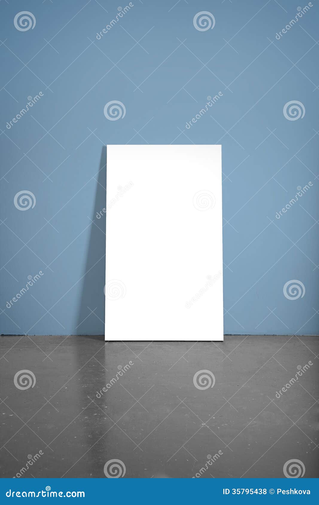Blue wall with poster stock photo. Image of room, brainstorming - 35795438