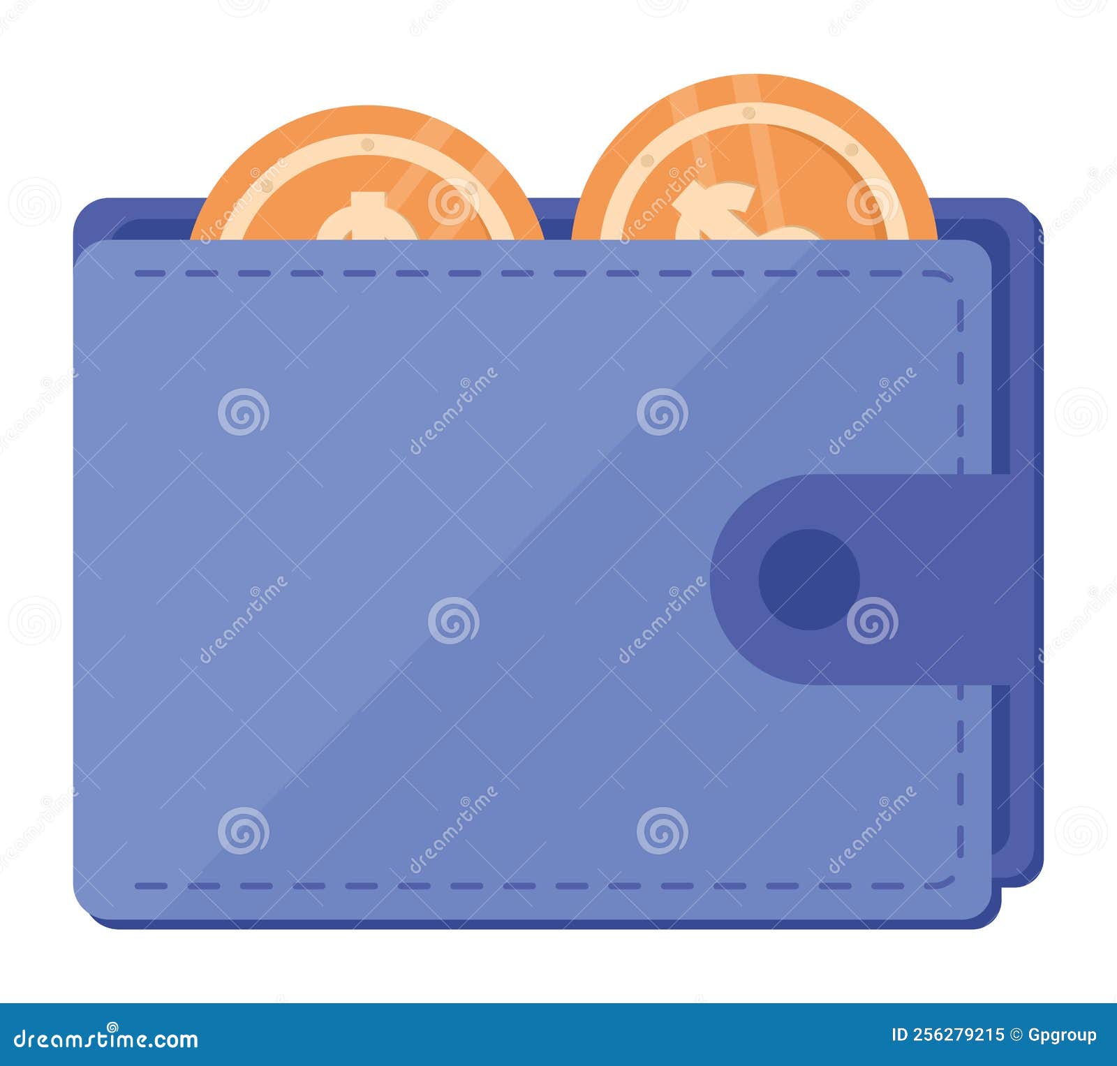 Blue wallet design stock vector. Illustration of payment - 256279215