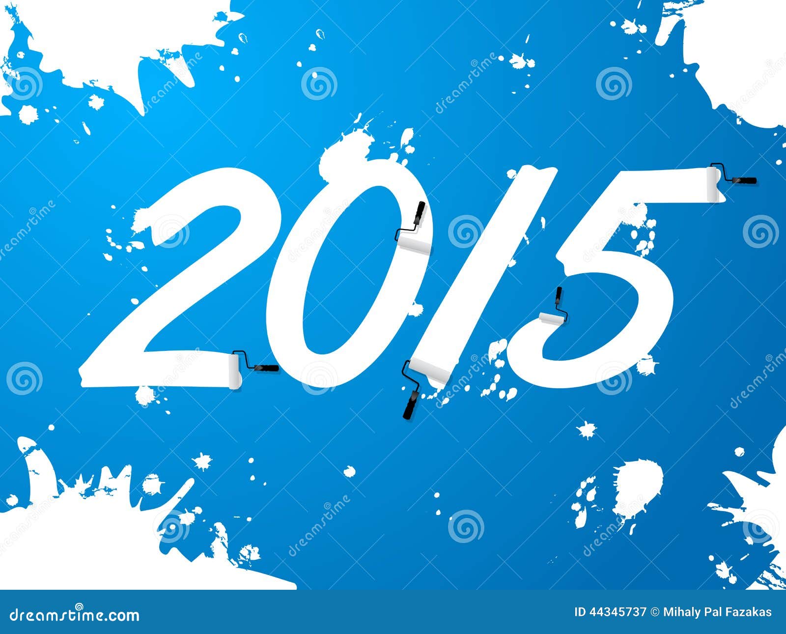 Blue Wallpaper with 2015 Text and Splatters Stock Vector - Illustration ...