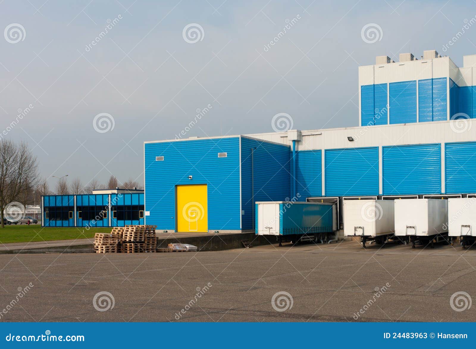 Blue warehouse stock image. Image of commercial, company - 24483963