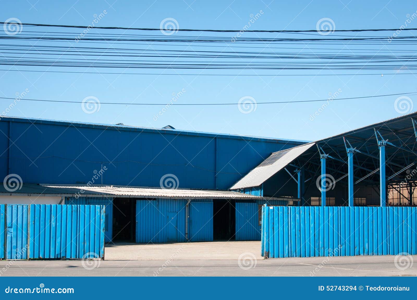 Blue warehouses stock photo. Image of blue, fashioned - 52743294