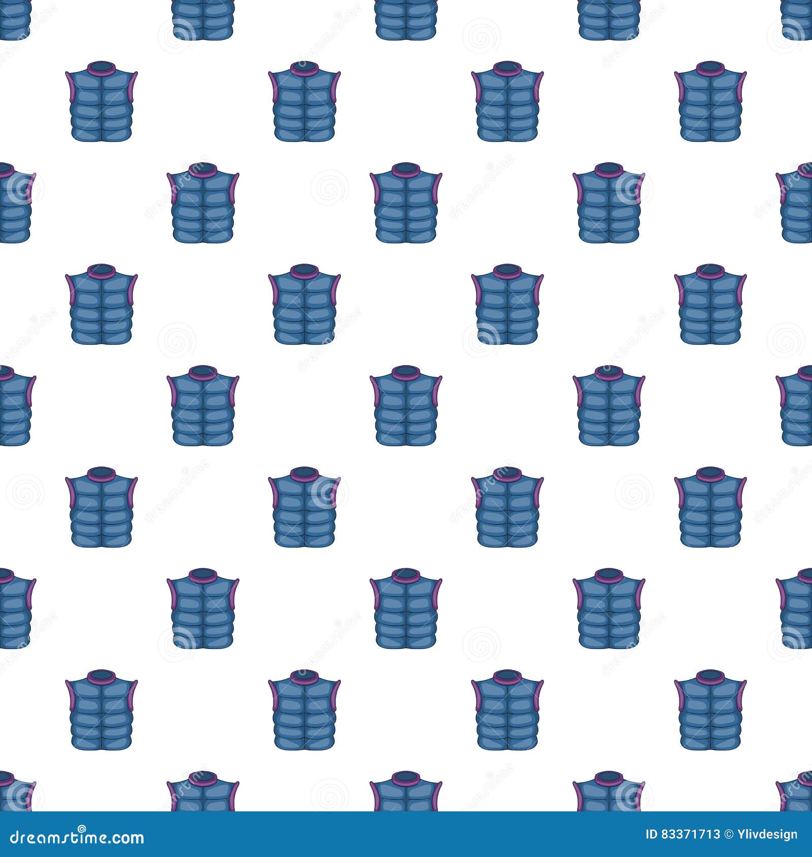 Blue Warm Vest Pattern, Cartoon Style Stock Vector - Illustration of ...