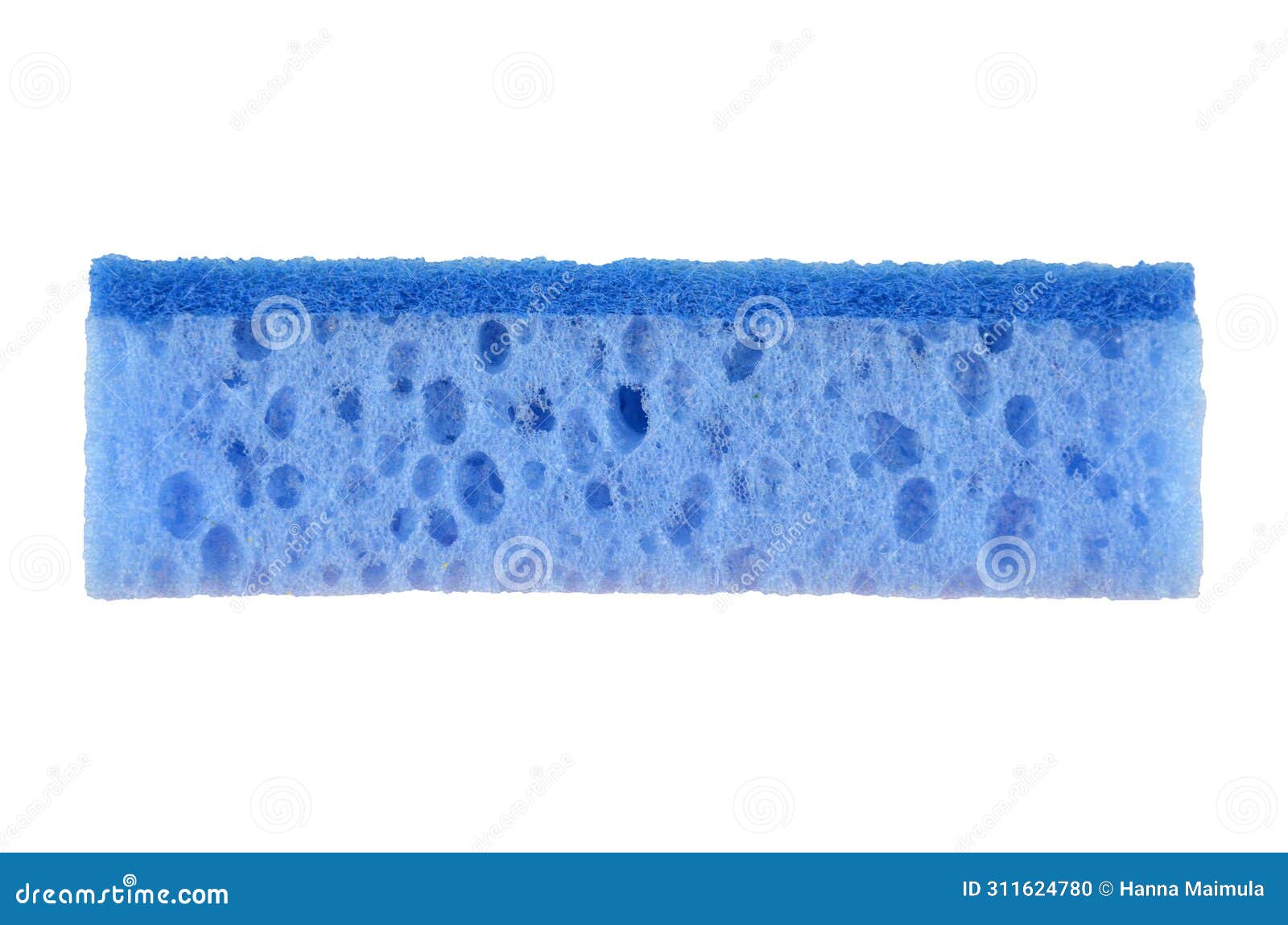 Blue Washing Sponge for Dishes Isolated, Macro, Side View Stock Photo ...