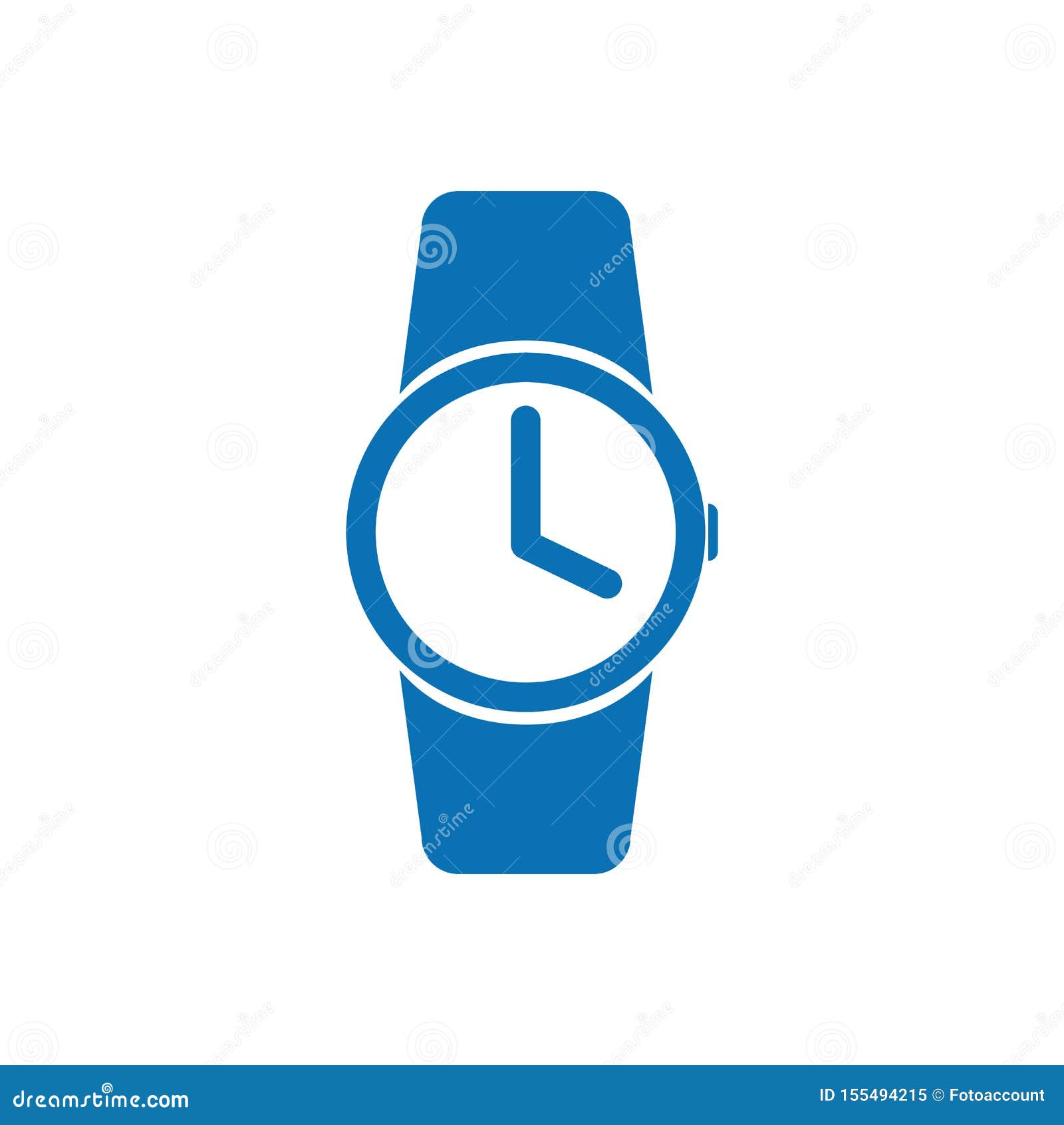 Blue Watch Icon - Flat Vector Illustration - Isolated on White ...