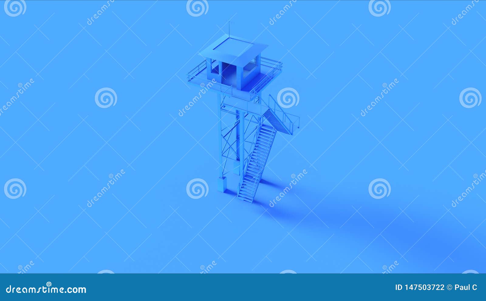 Blue Watch Tower stock illustration. Illustration of minimal - 147503722