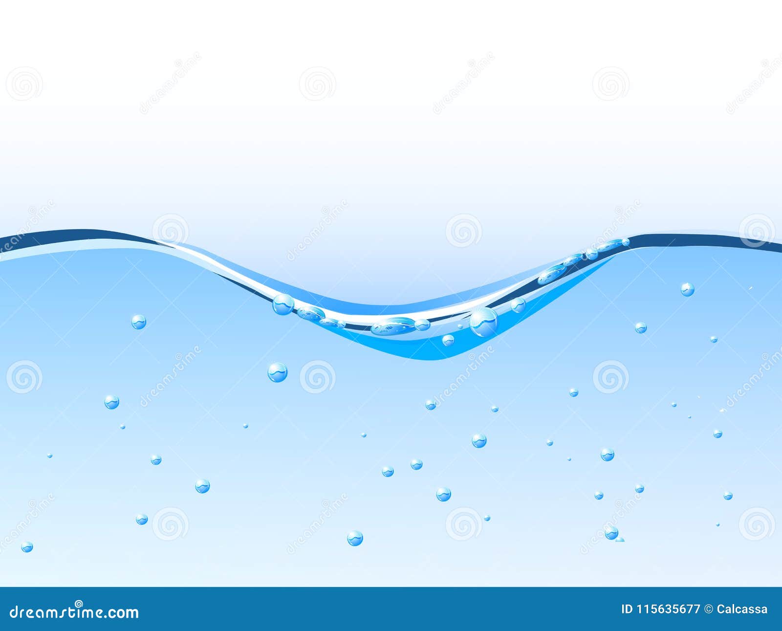 Blue Water Background with Air Bubble on Surface Ripple Stock Vector ...