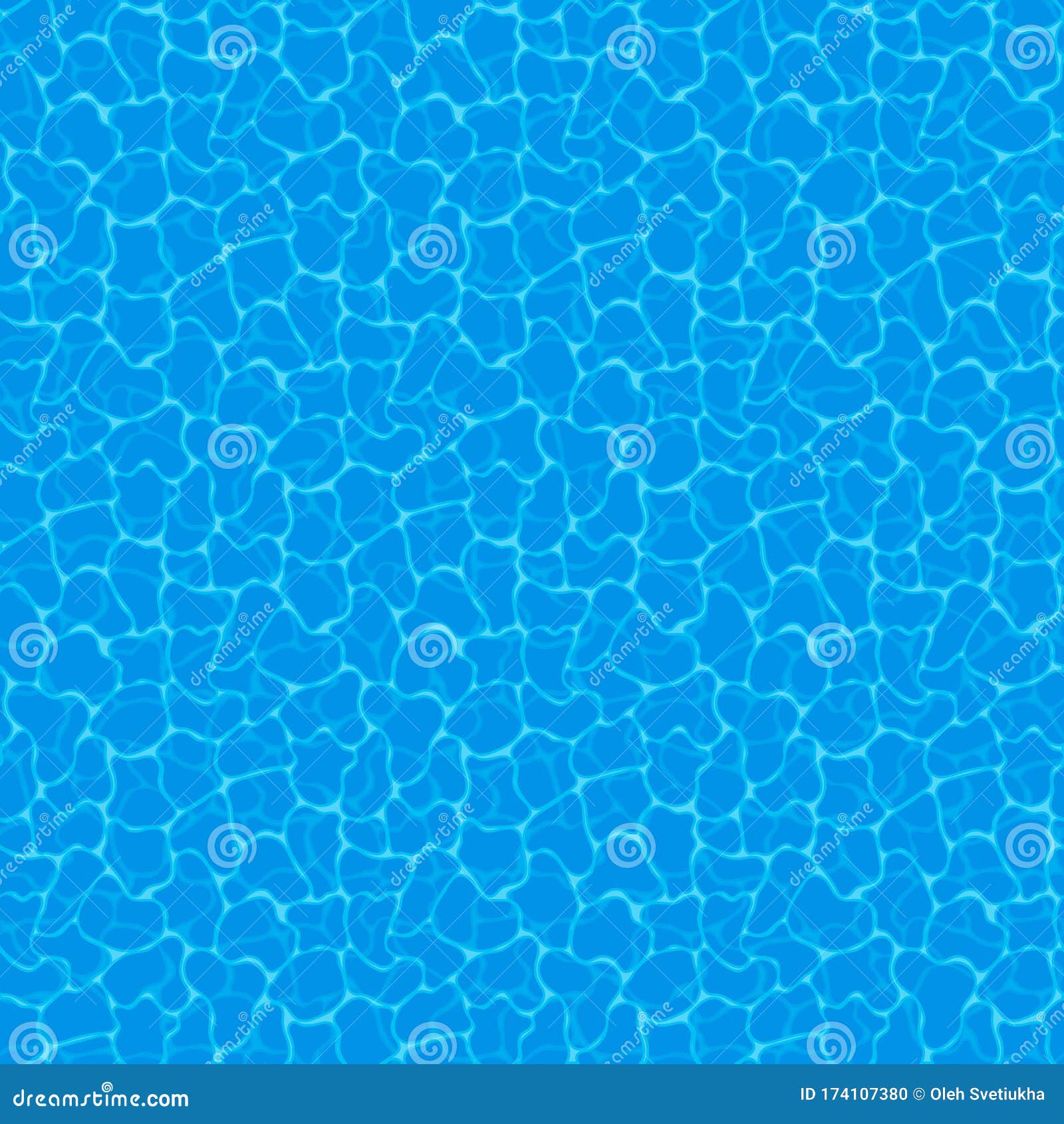 Blue Water Background. Seamless Blue Ripples Pattern. Water Pool ...