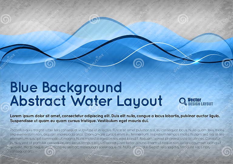 Blue Water Background stock vector. Illustration of curve - 40971576