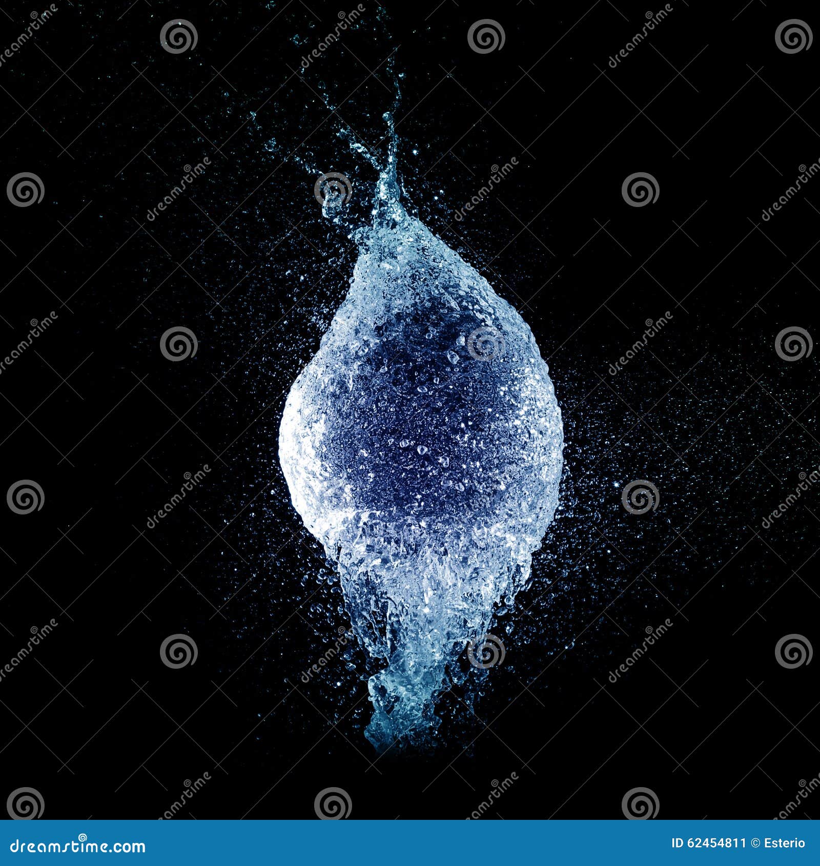 Blue Water Ballon Explosion Stock Image - Image of needle, damage: 62454811