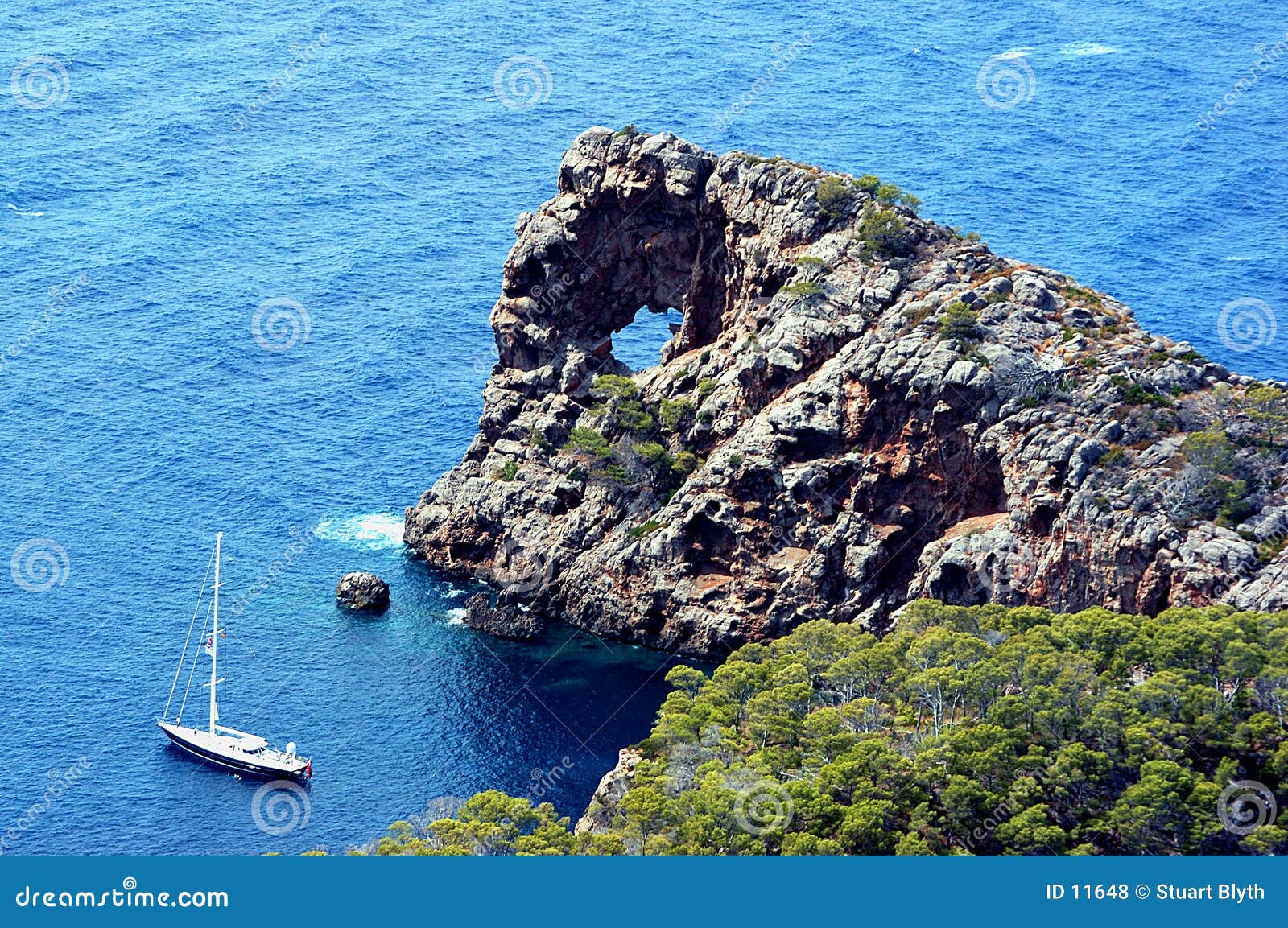 Blue water & Boat stock photo. Image of coast, ocean - 11648