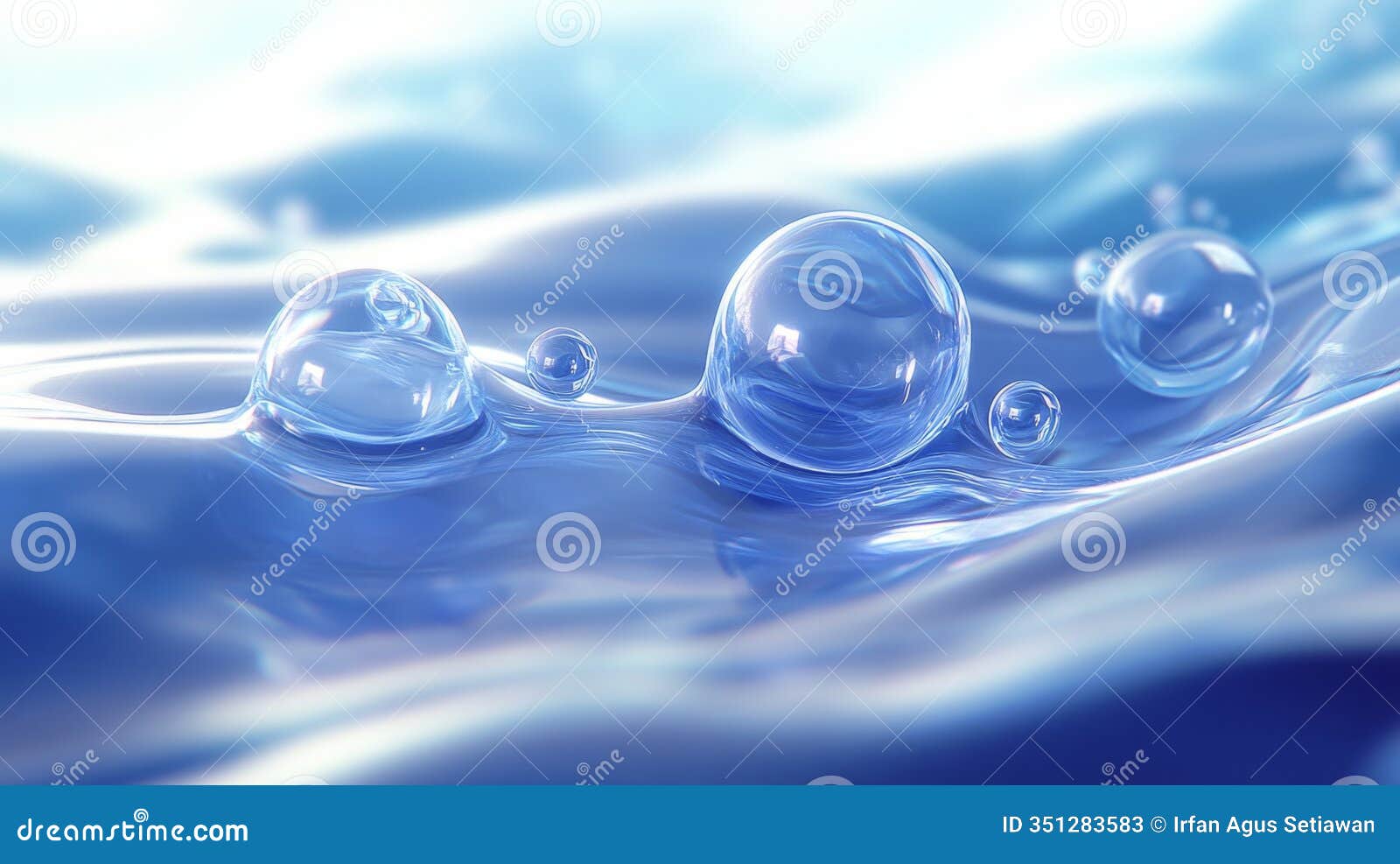 Blue Water Bubbles Floating on Surface Stock Illustration ...