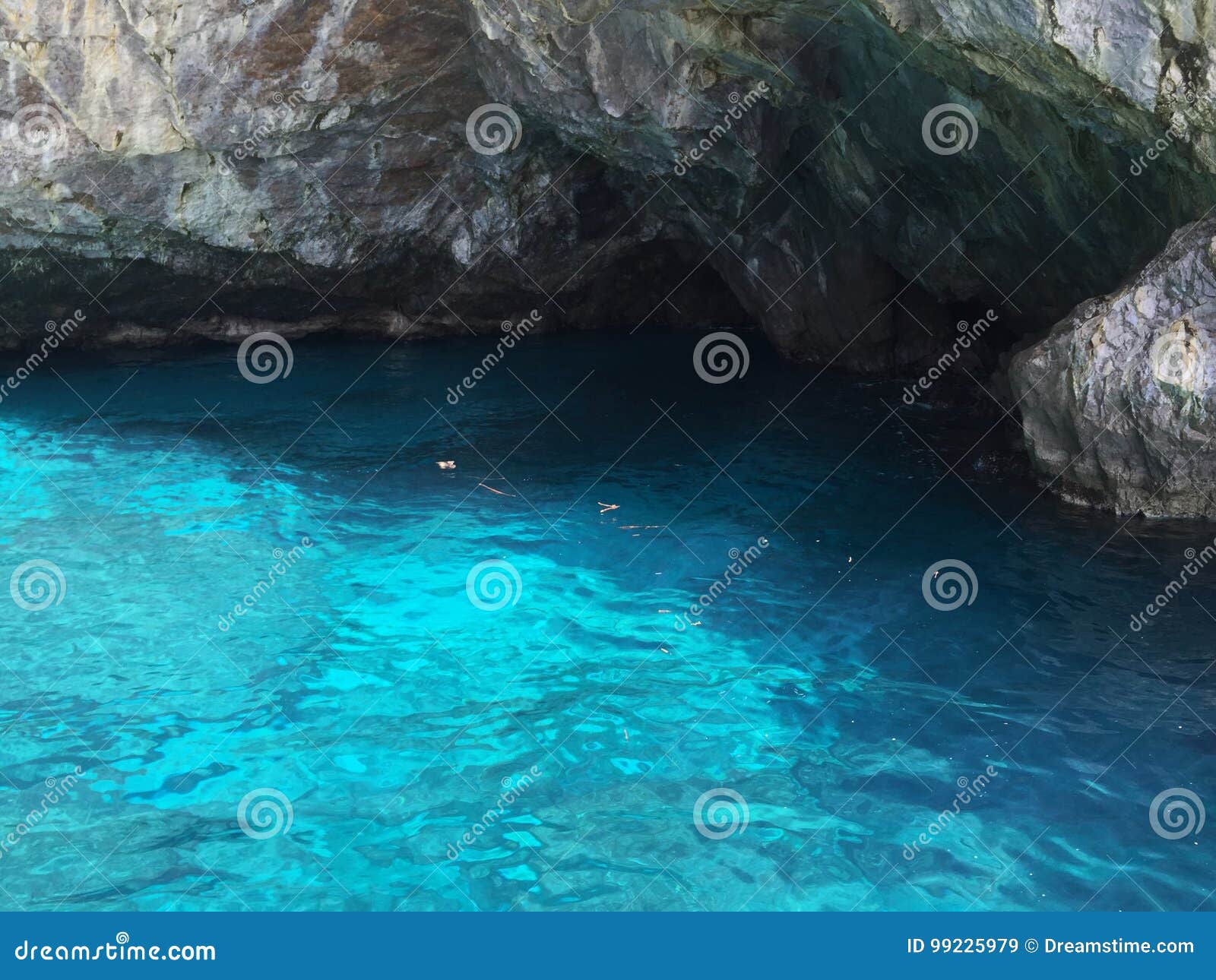 Blue water cave stock image. Image of beautiful, cave - 99225979