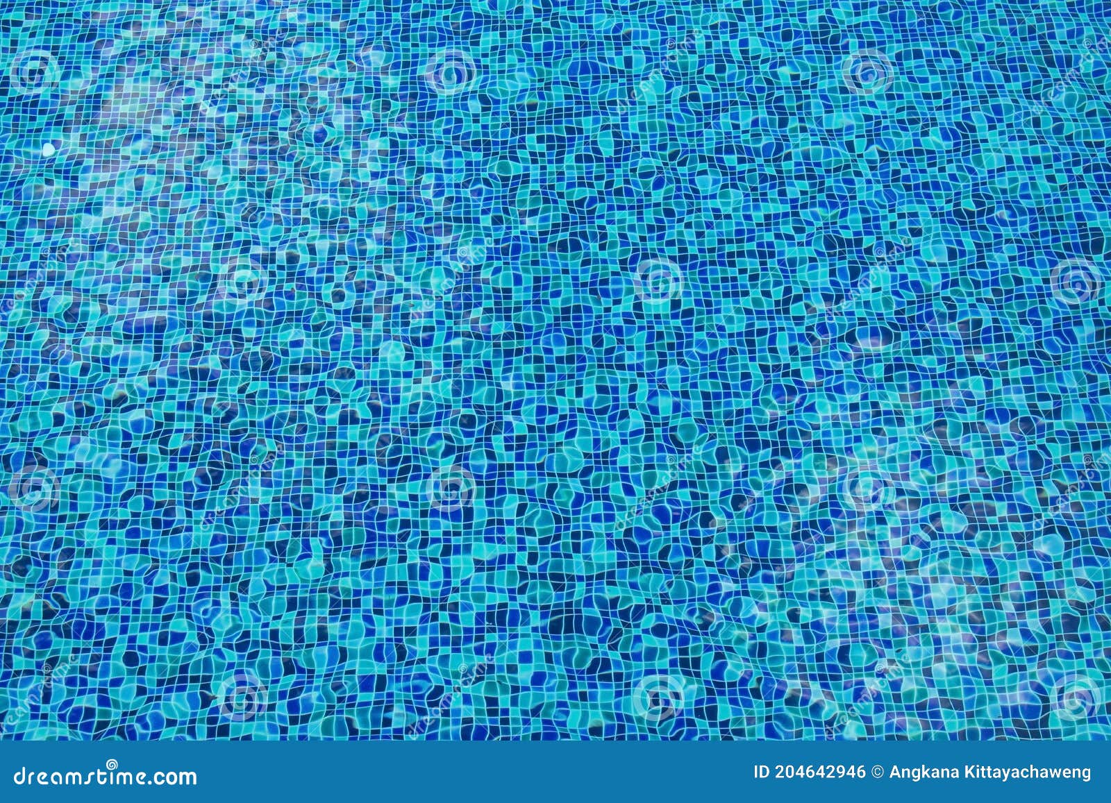 Blue Water with Ceramic Tile Mosaic in Swimming Pool from Top View ...