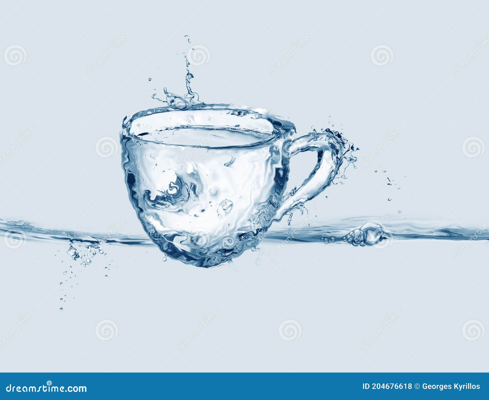 Blue Water Cup stock photo. Image of creative, bubble - 204676618