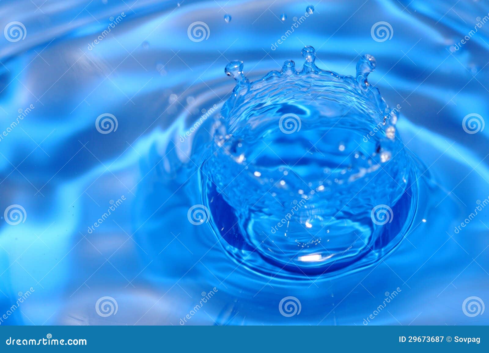 Blue water drop stock image. Image of douse, impact, reflection - 29673687