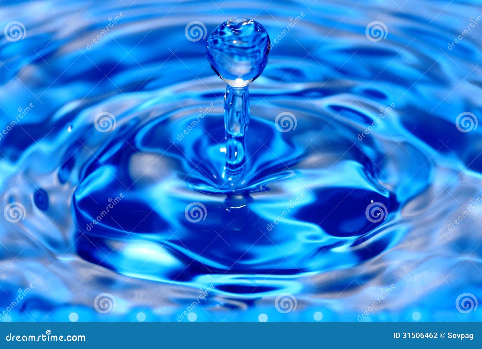 Blue water drop stock photo. Image of background, blue - 31506462
