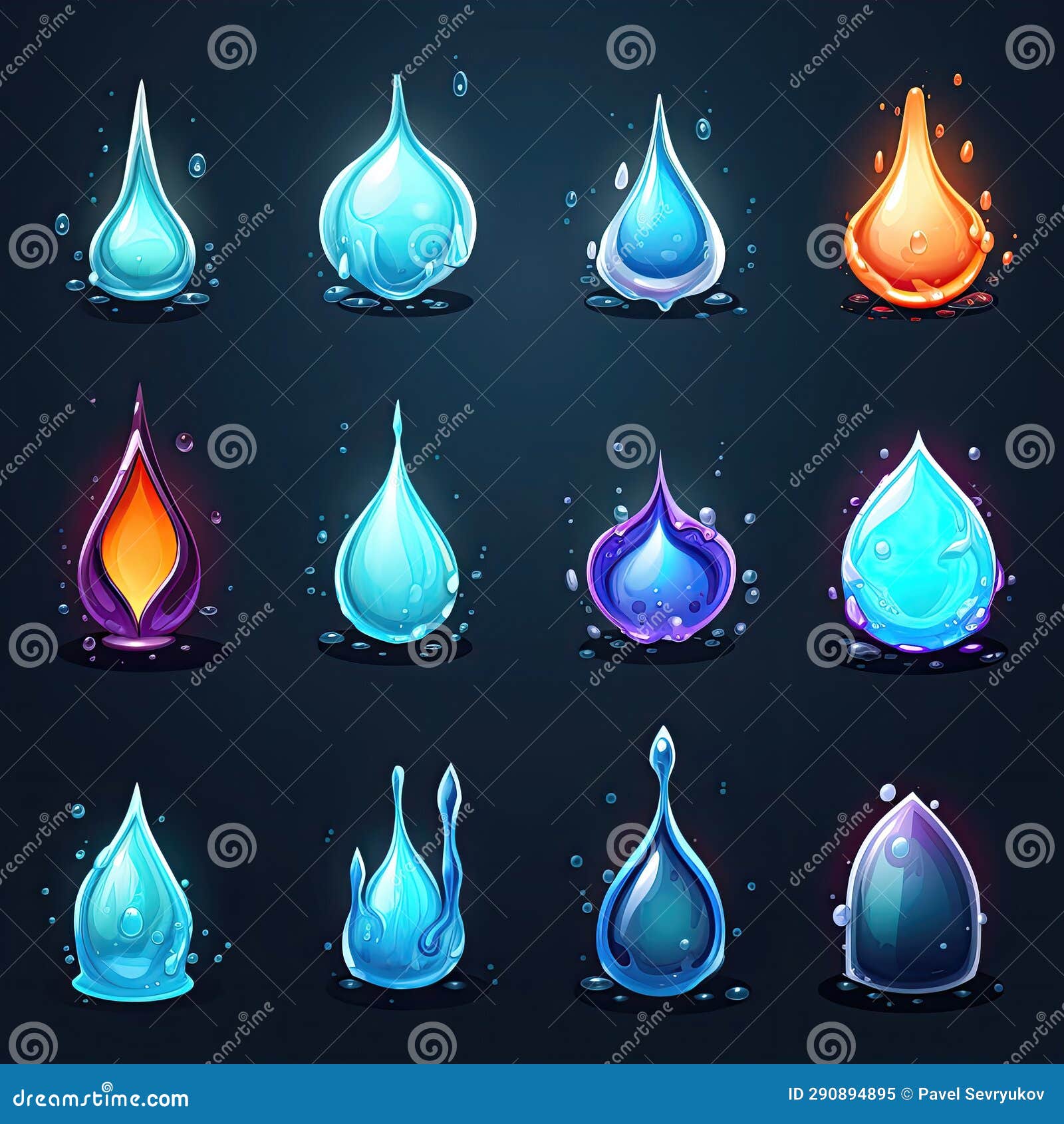Blue Water Drop Design Ai Generated Stock Illustration - Illustration ...
