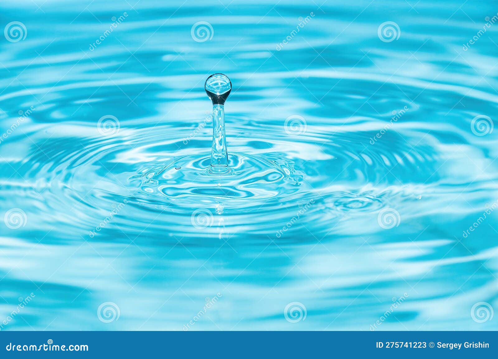 Blue Water Drop Falling Down. Global Water Problem Stock Image - Image ...