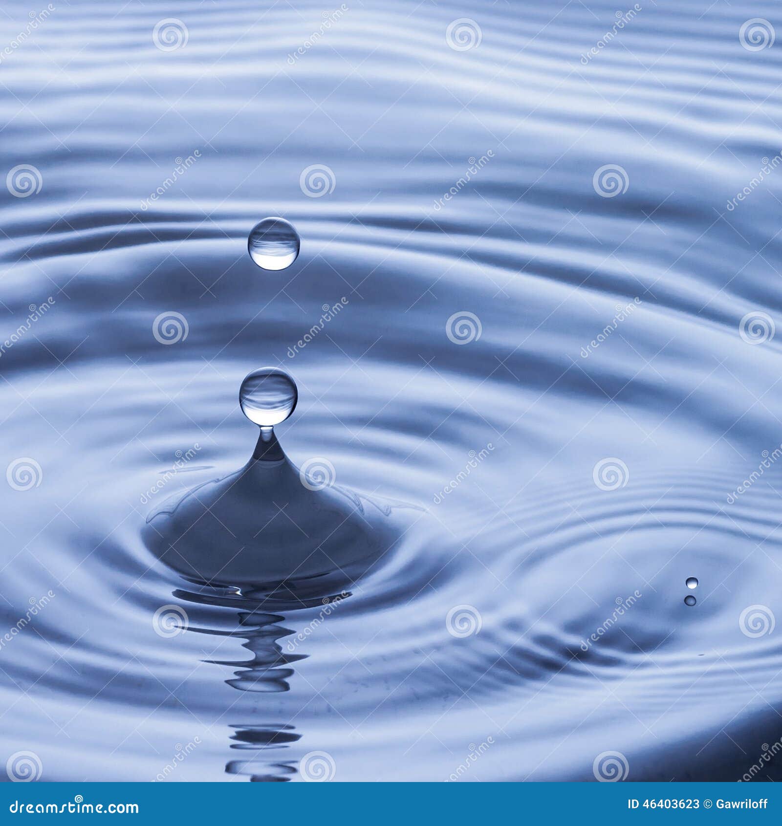 Blue Water Drop Falling Down Stock Image - Image of pour, nature: 46403623