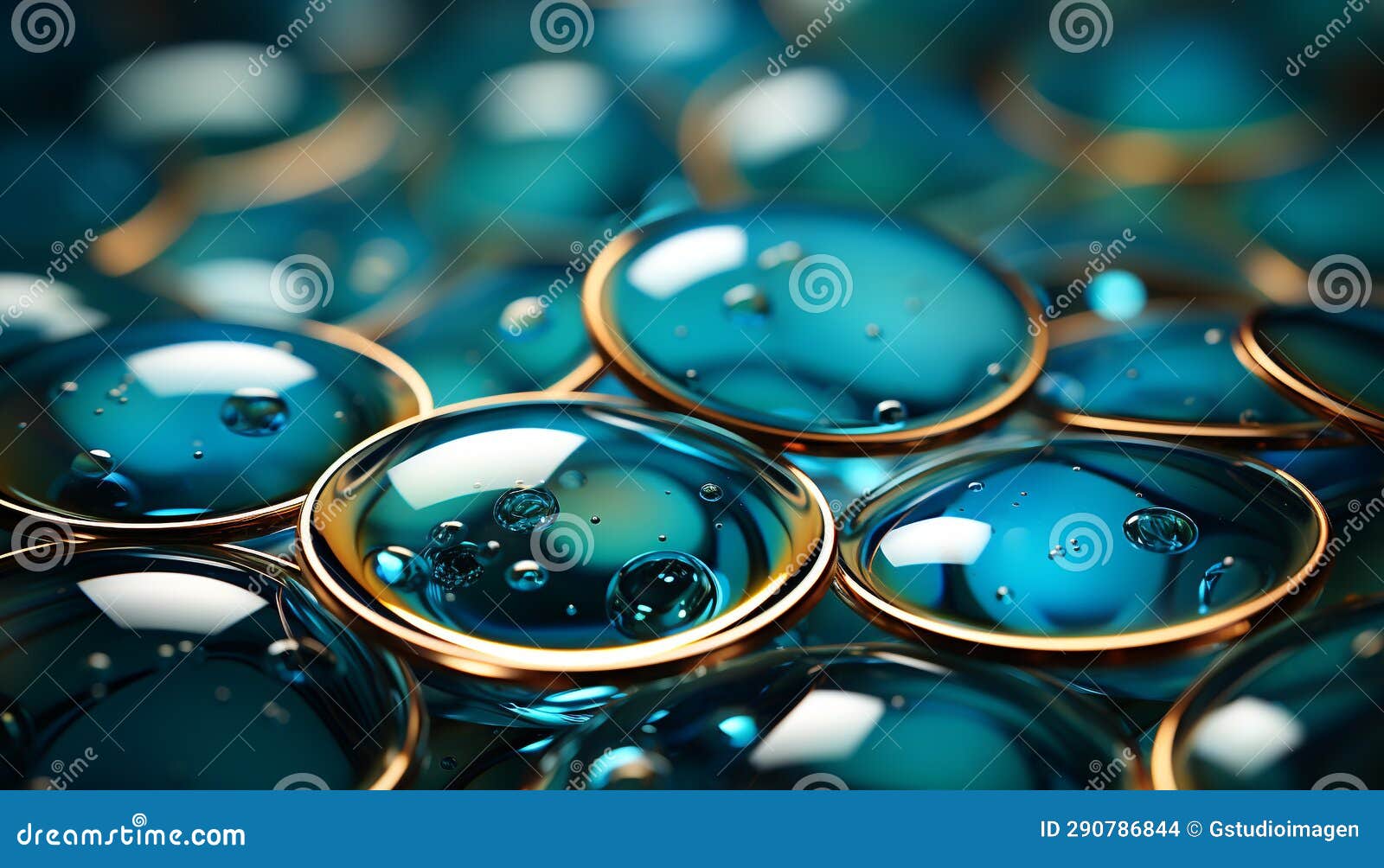 Blue Water Drop on Glass, Reflecting Abstract Nature Pattern Generated ...