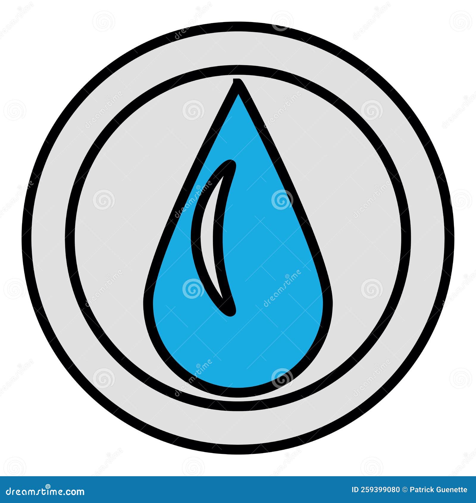 Blue water drop, icon stock vector. Illustration of nature - 259399080