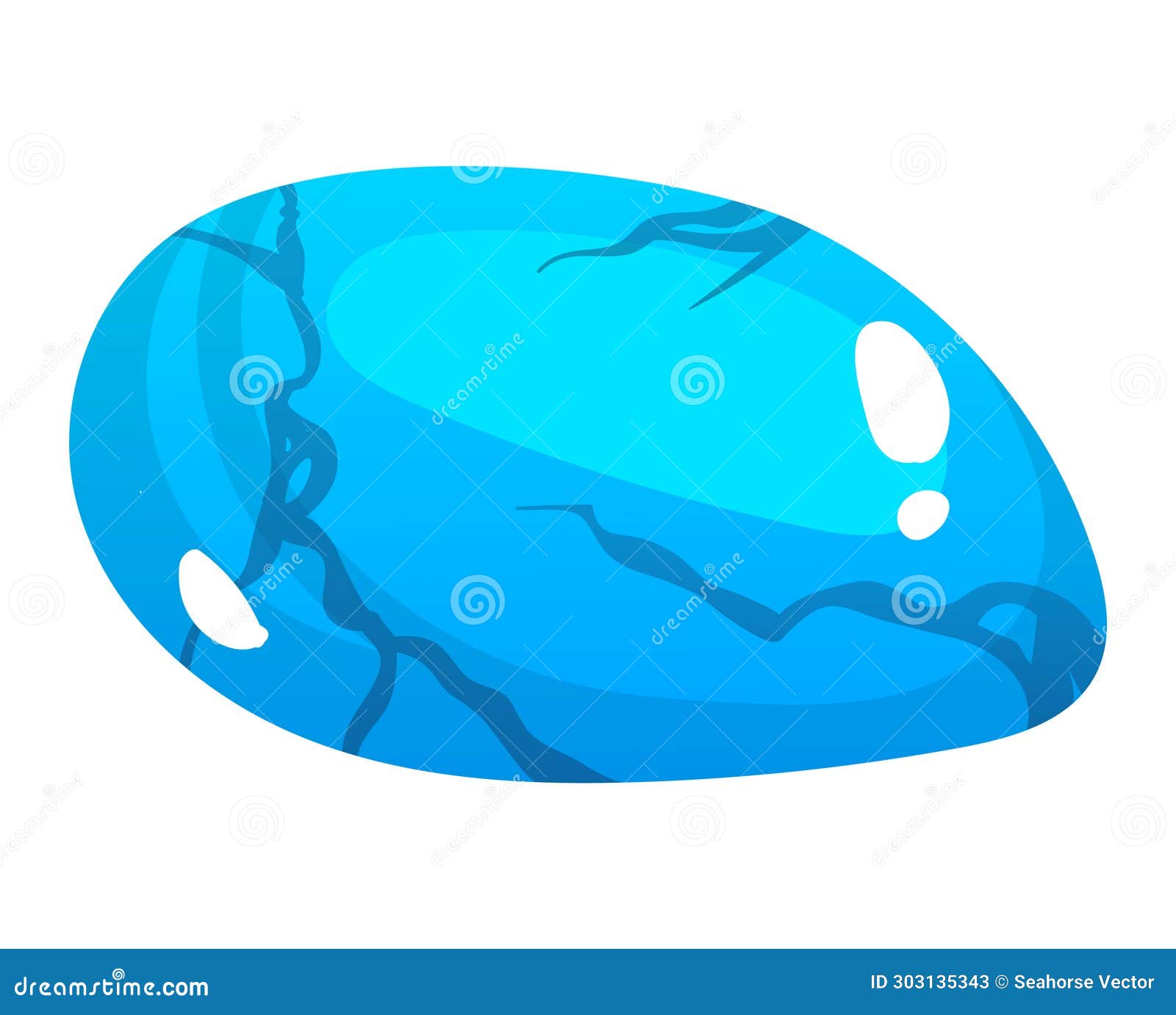 Blue Water Drop with Light Reflections and Ripples. Pure Liquid ...