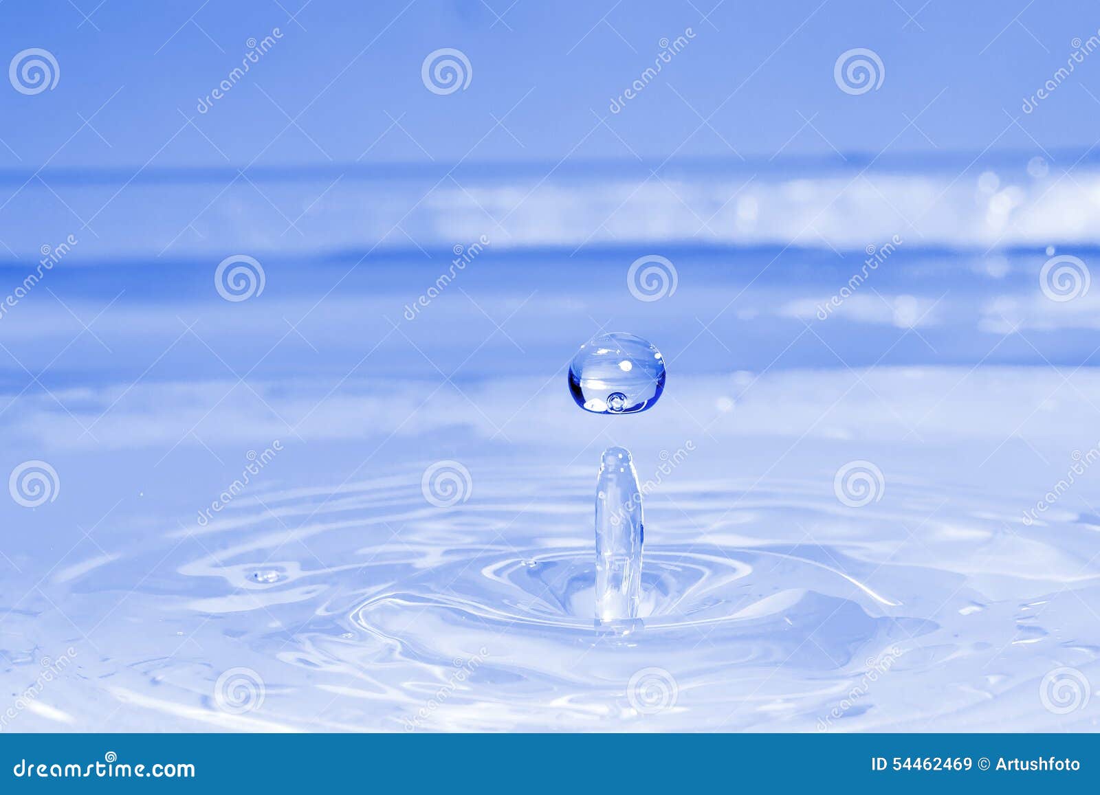 Blue water drop, splash stock image. Image of color, freshness - 54462469